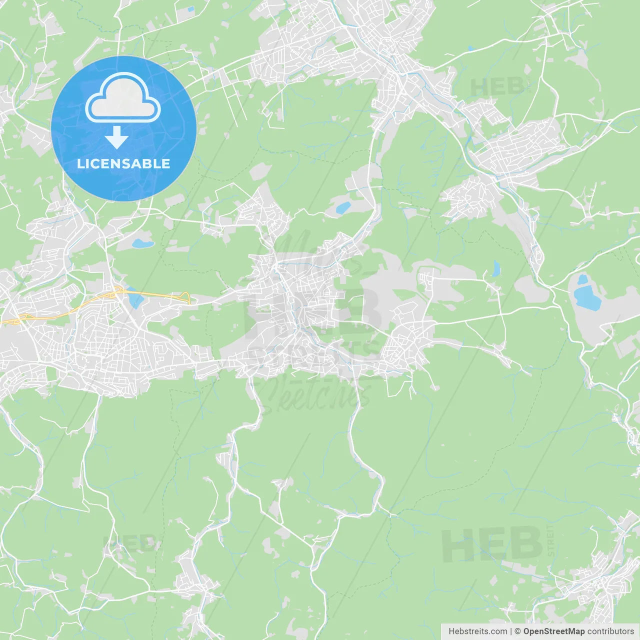 Hemer, Germany Printable Street Map – HEBSTREITS