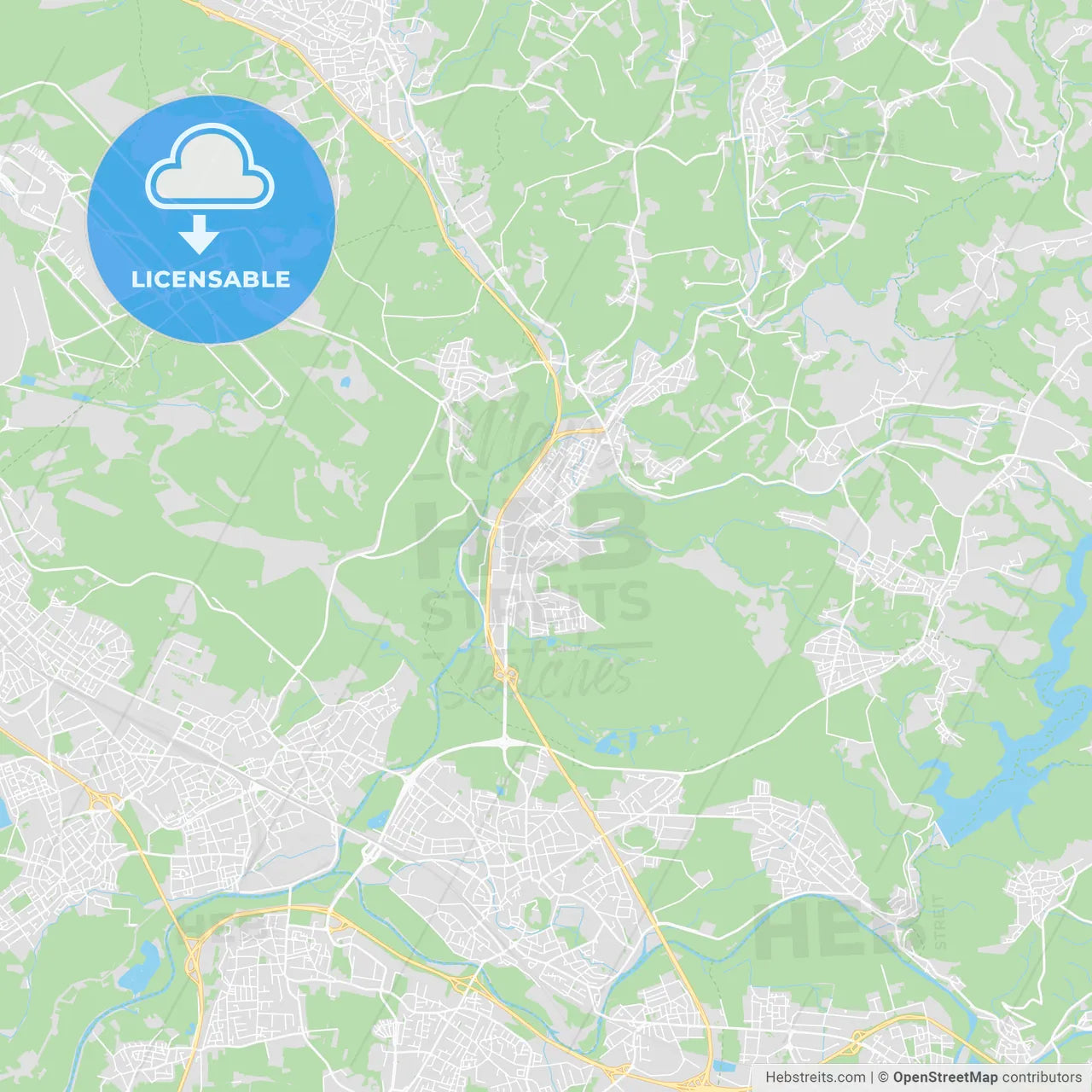 Lohmar, Germany Printable Street Map – HEBSTREITS
