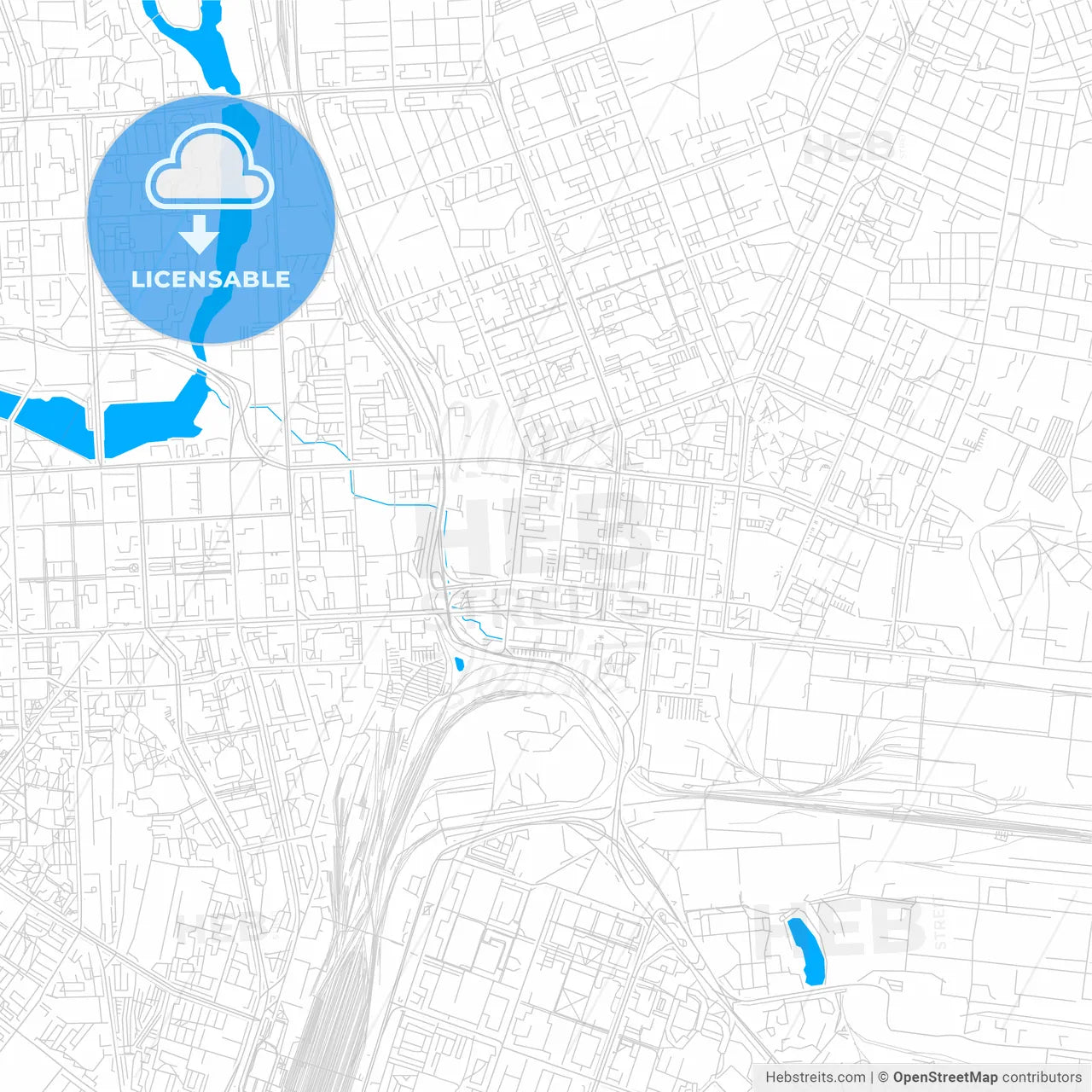 Chelyabinsk, Russia Bright Two-Toned Vector Map – HEBSTREITS