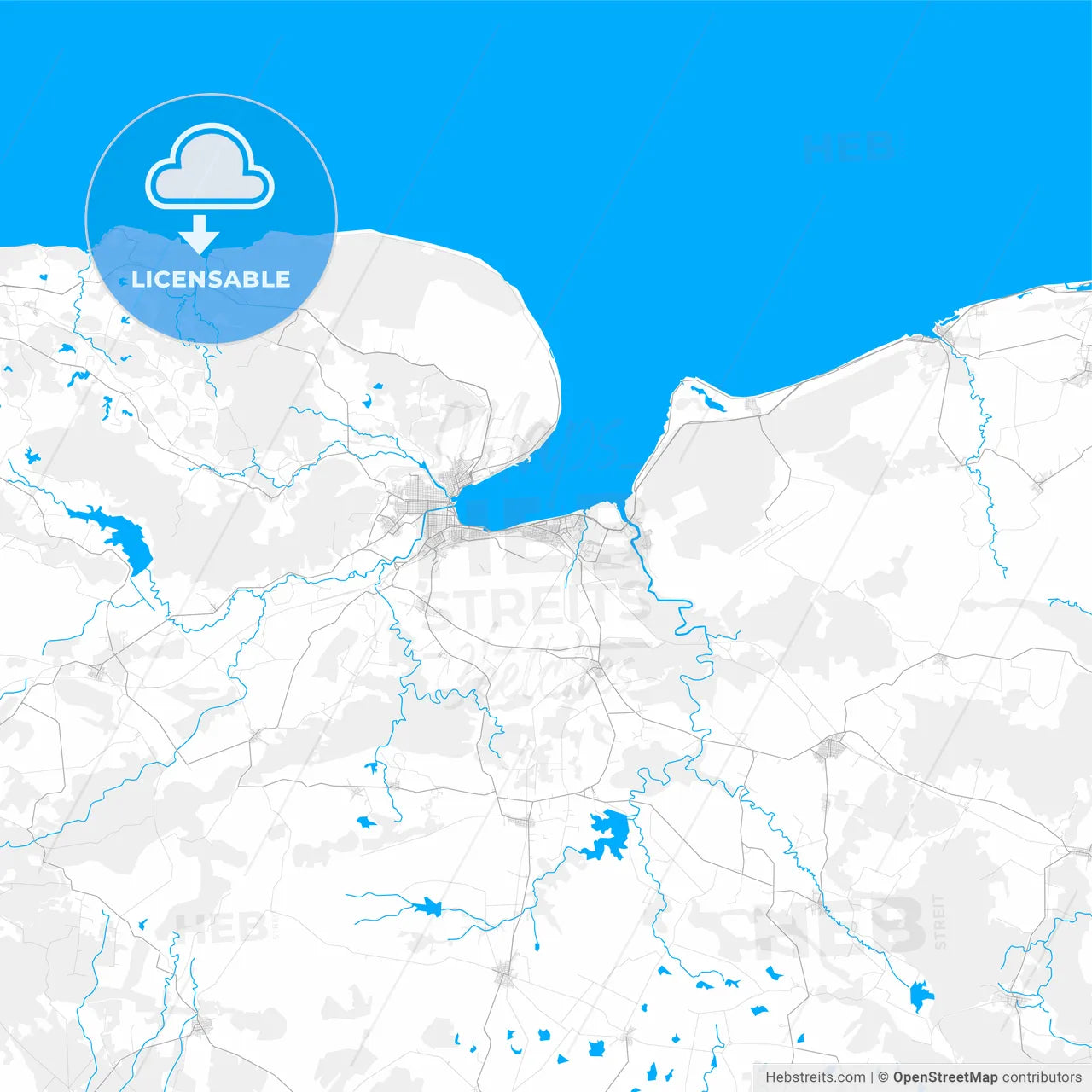 Rich Detailed Vector Map Of Matanzas, Matanzas, Cuba – HEBSTREITS