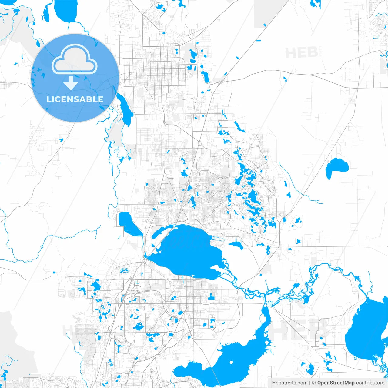 Rich Detailed Vector Map Of Deltona, Florida, Usa – HEBSTREITS