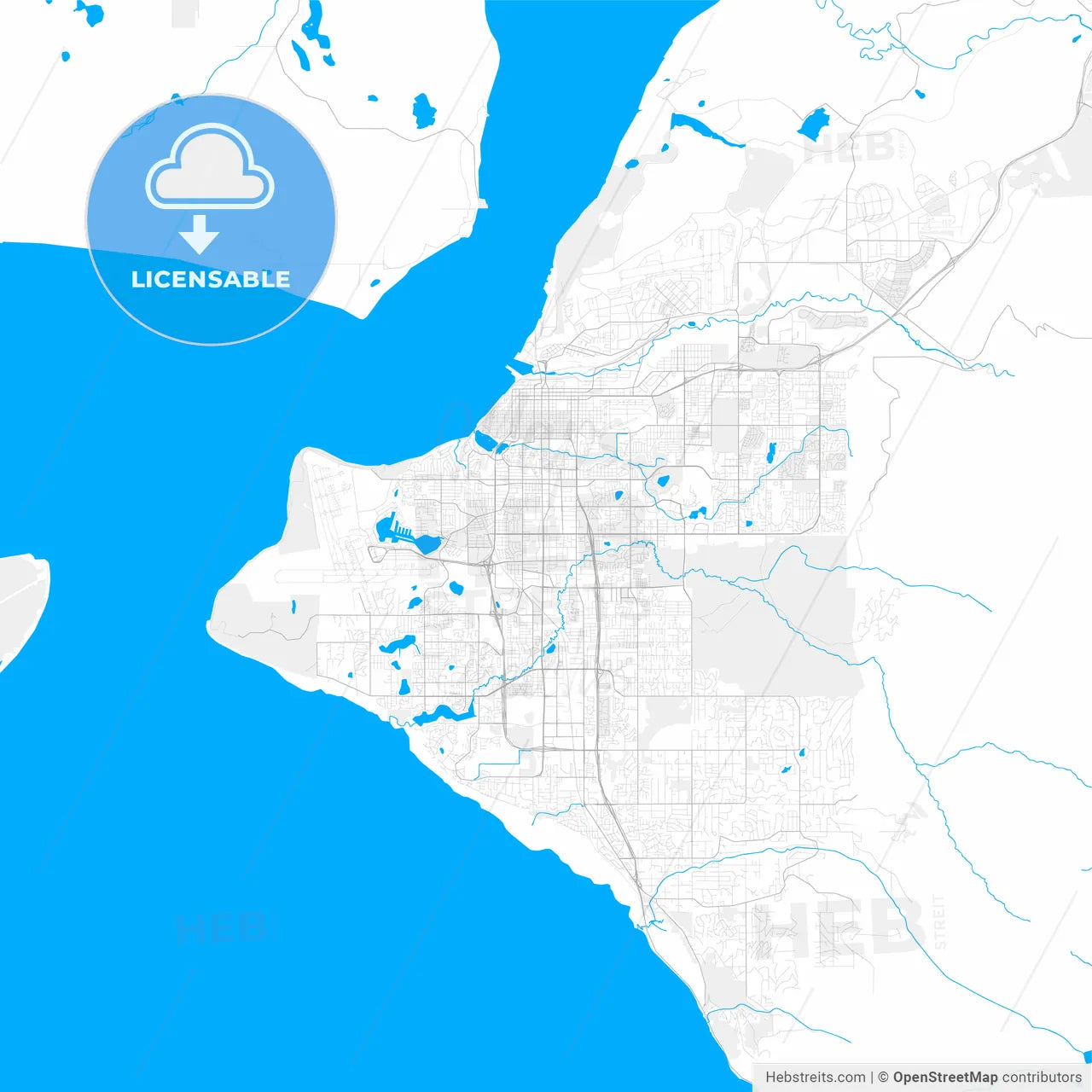 Rich Detailed Vector Map Of Anchorage, Alaska, U.S.A. – HEBSTREITS