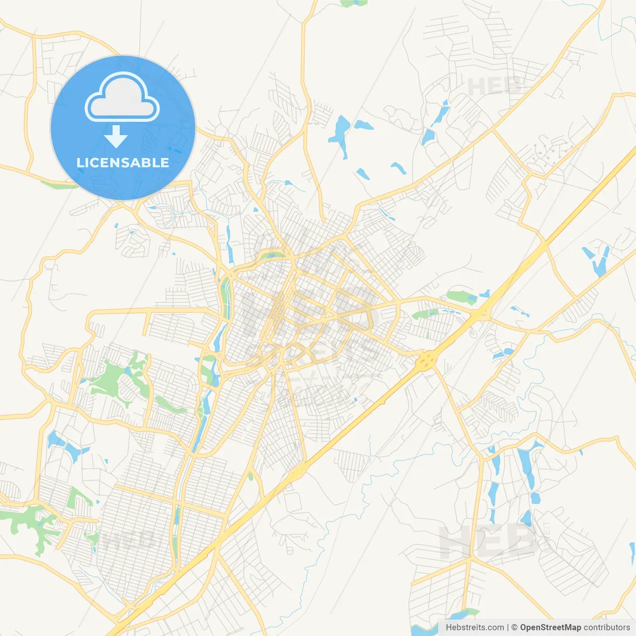 Printable Street Map Of Indaiatuba, Brazil – HEBSTREITS
