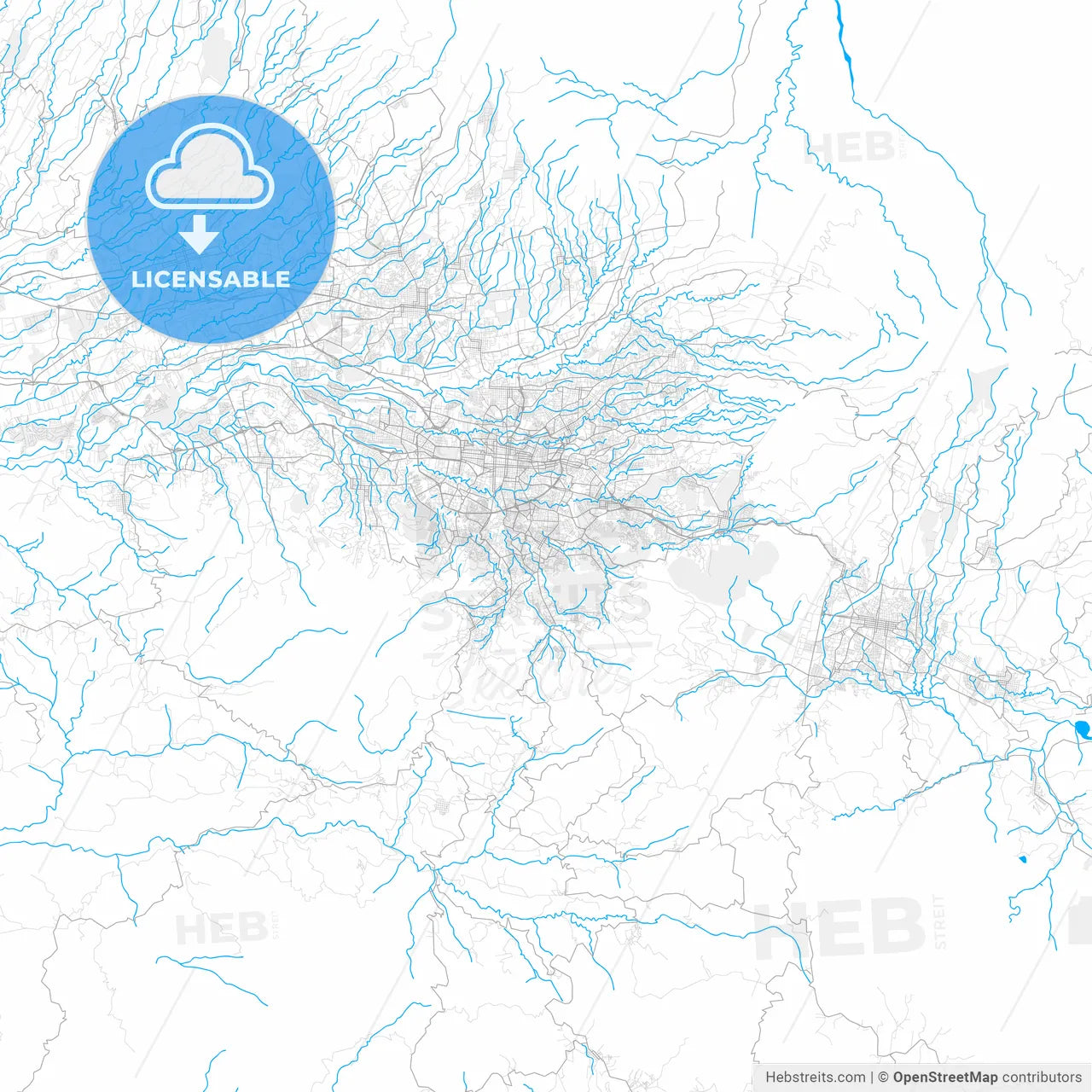Rich Detailed Vector Map Of Desamparados, San José, Costa Rica – HEBSTREITS