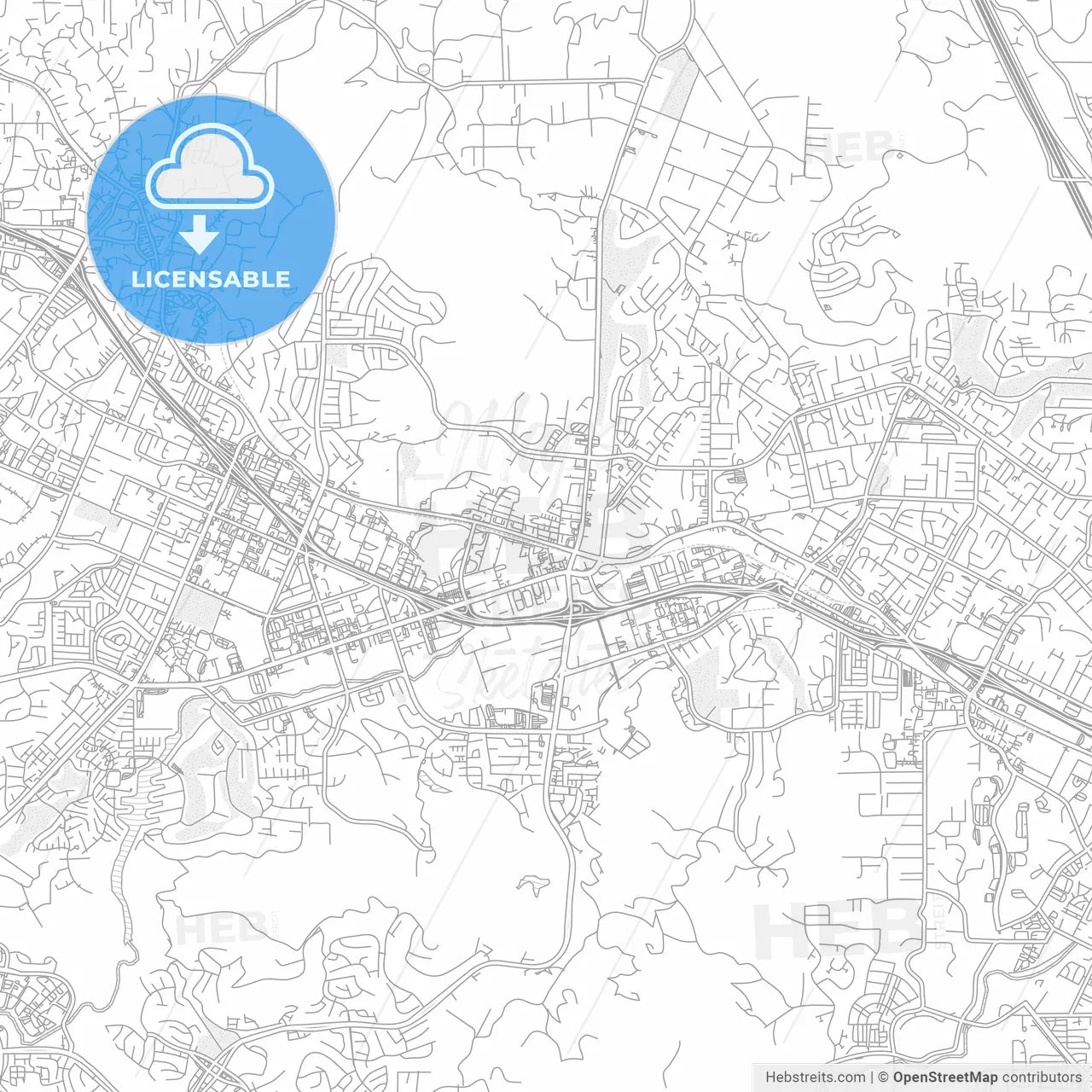San Marcos, California, Usa, Bright Outlined Vector Map – HEBSTREITS