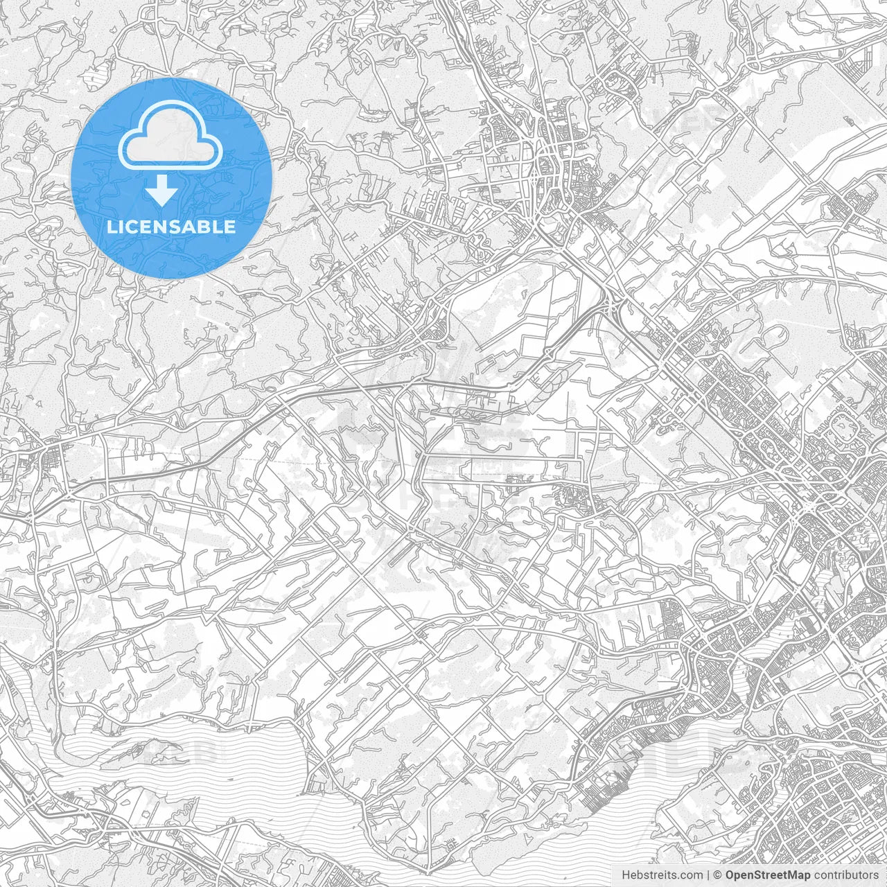 Mirabel, Quebec, Canada, Bright Outlined Vector Map – HEBSTREITS