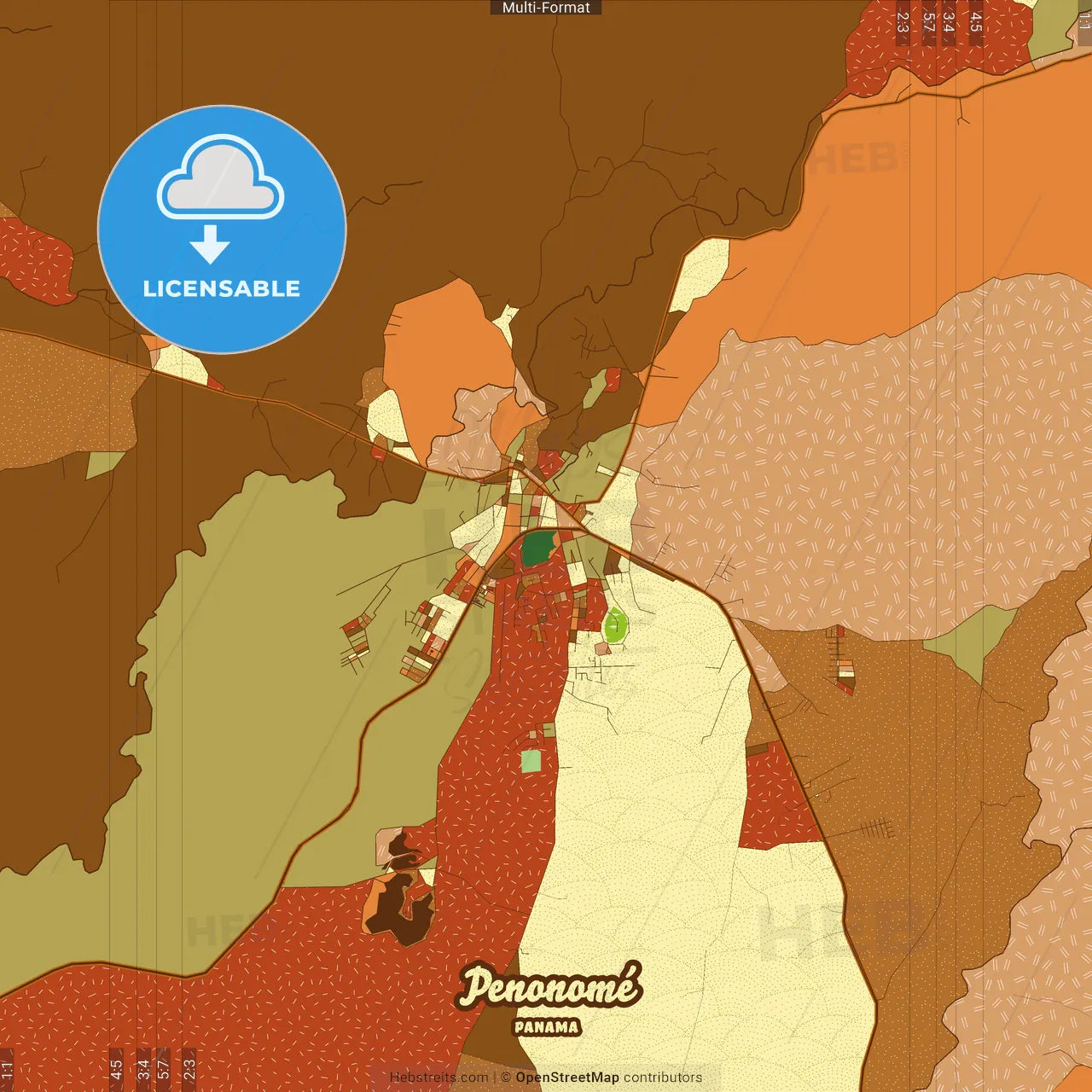 Penonomé Panama Farmhouse Poster Art Map Template – HEBSTREITS