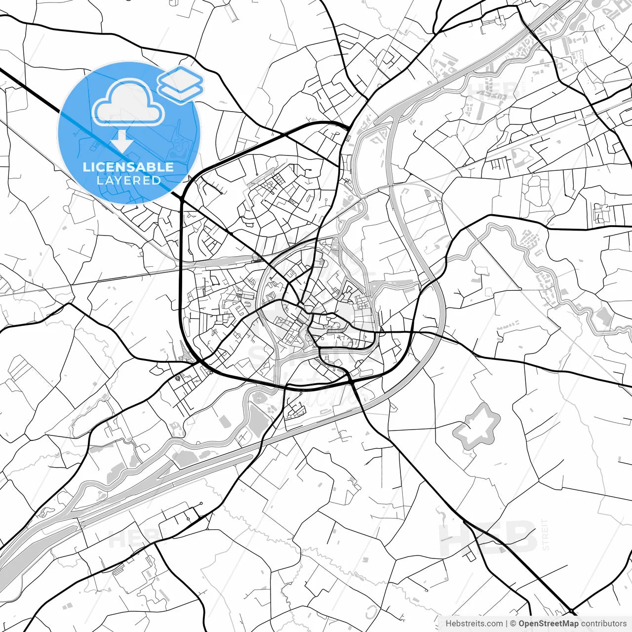 Layered Pdf Map Of Lier, Antwerp, Belgium – HEBSTREITS