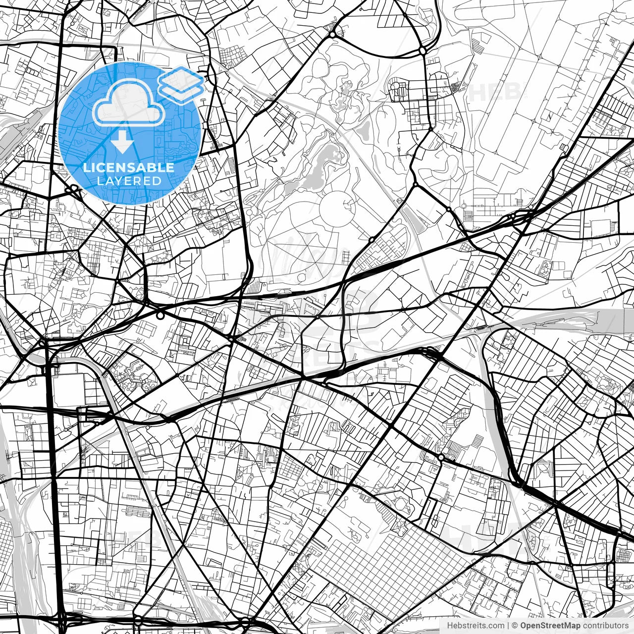 Layered Pdf Map Of La Courneuve, Seine-Saint-Denis, France – HEBSTREITS