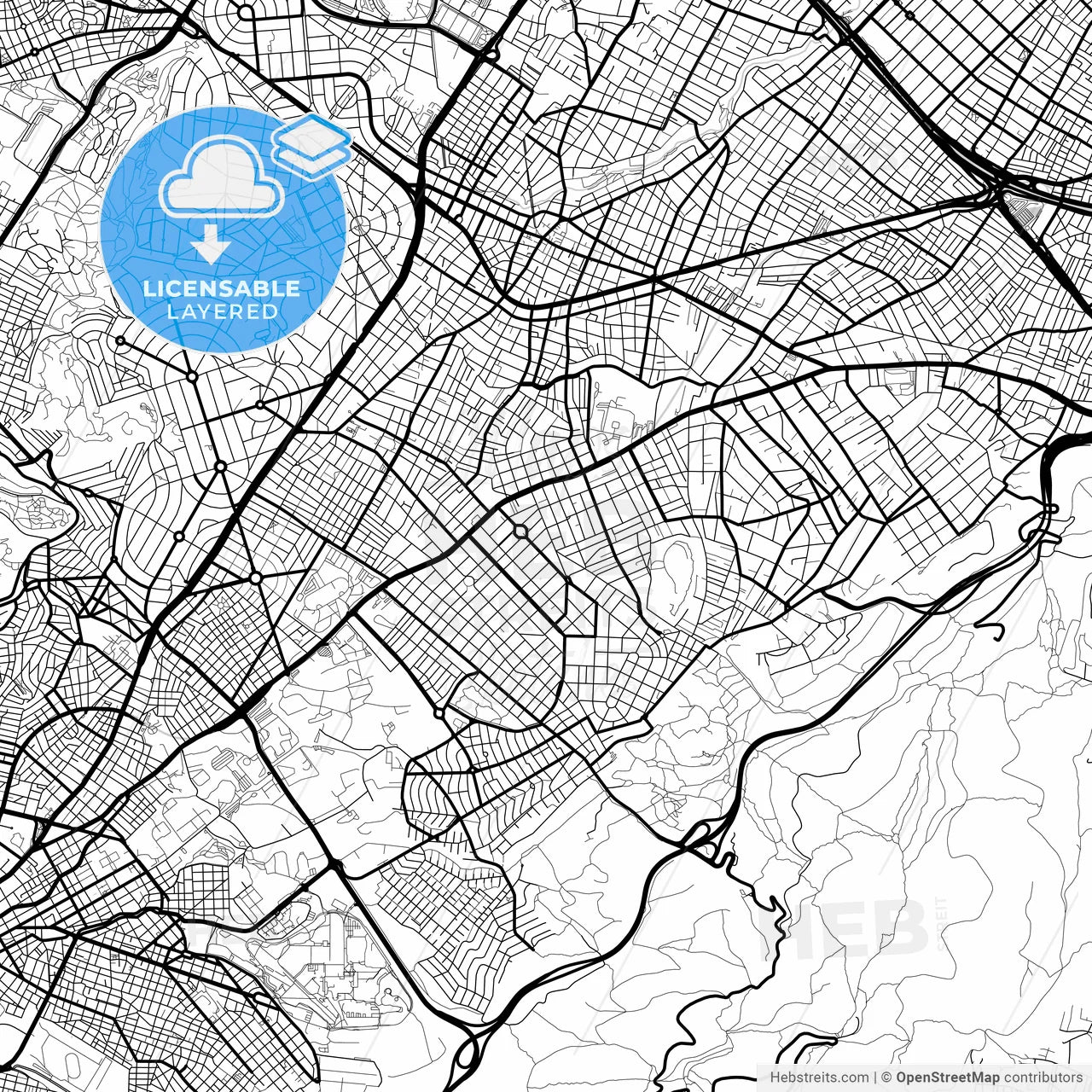 Layered Pdf Map Of Cholargos, Attica, Greece – HEBSTREITS