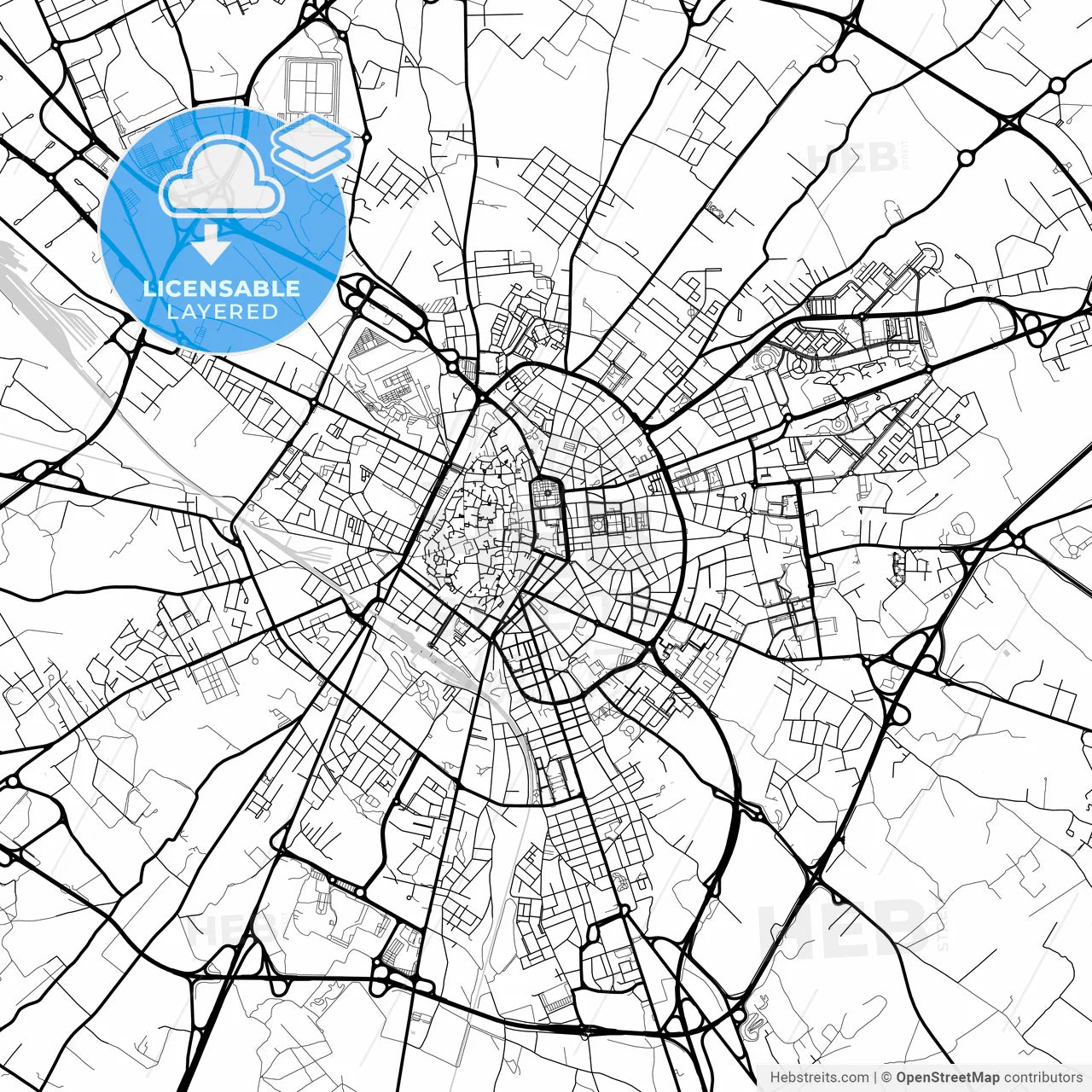 Layered Pdf Map Of Lecce, Apulia, Italy – HEBSTREITS
