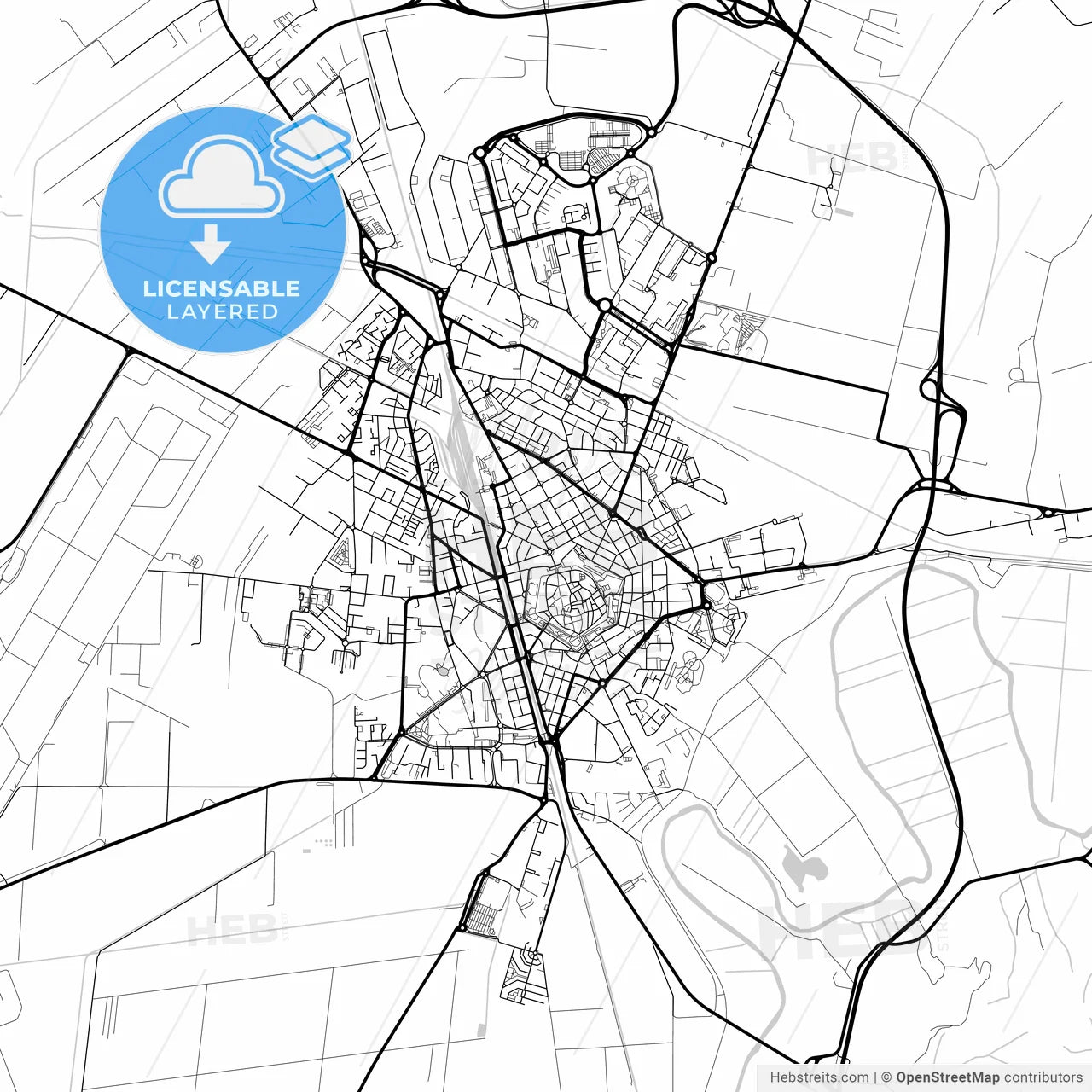 Layered Pdf Map Of Grosseto, Tuscany, Italy – HEBSTREITS