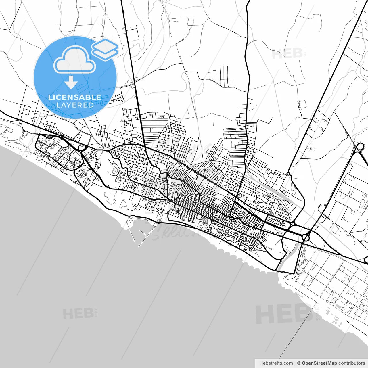 Layered Pdf Map Of Gela, Sicily, Italy – HEBSTREITS