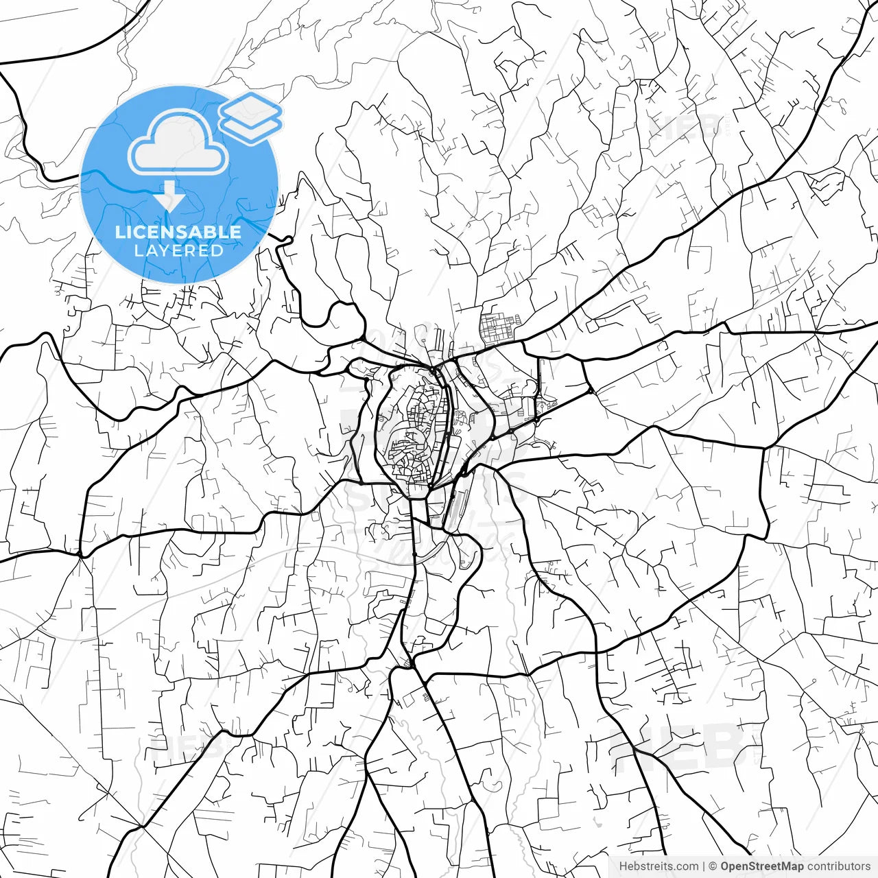 Layered Pdf Map Of Velletri, Lazio, Italy – HEBSTREITS
