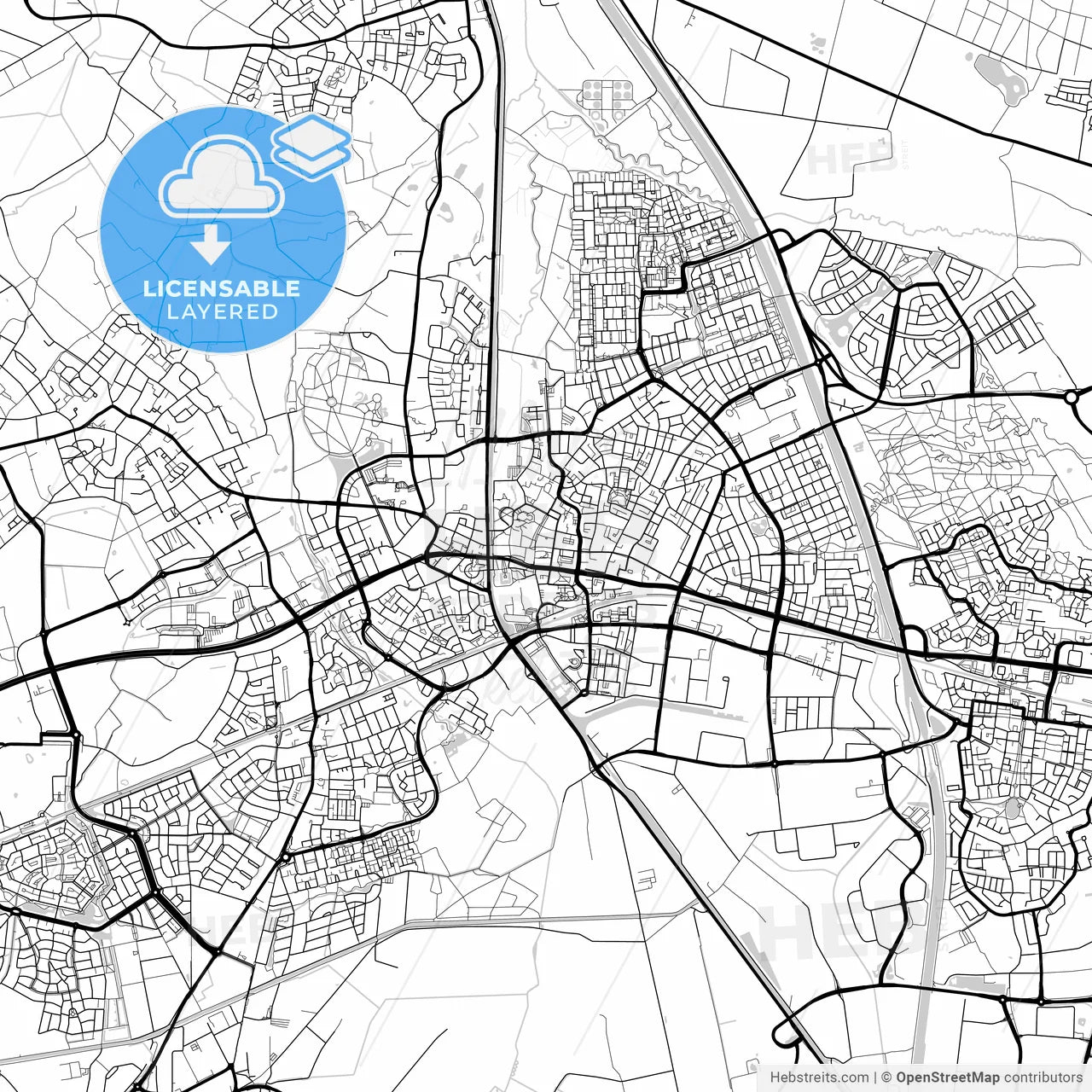Layered Pdf Map Of Helmond, North Brabant, Netherlands – HEBSTREITS