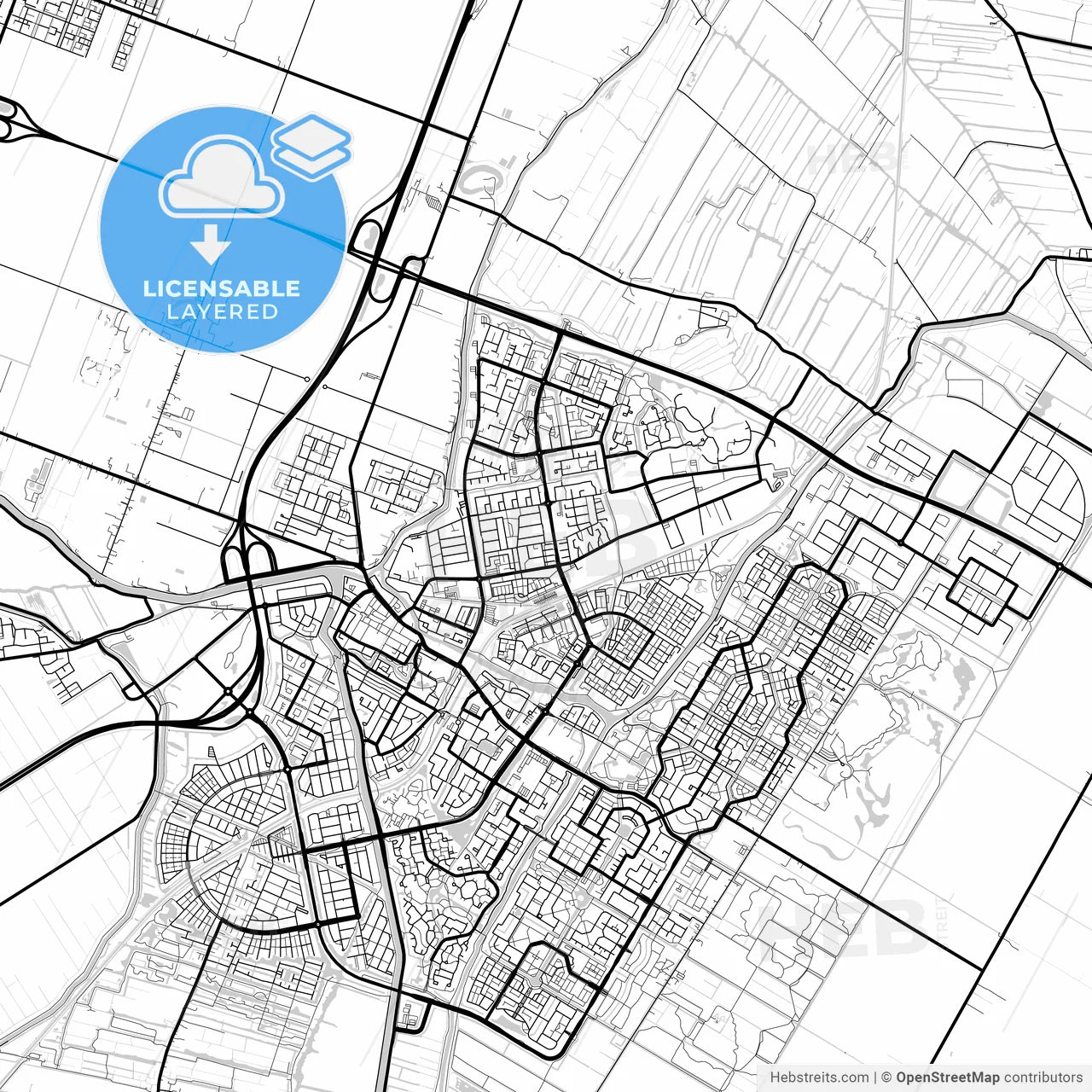 Layered Pdf Map Of Purmerend, North Holland, Netherlands – HEBSTREITS