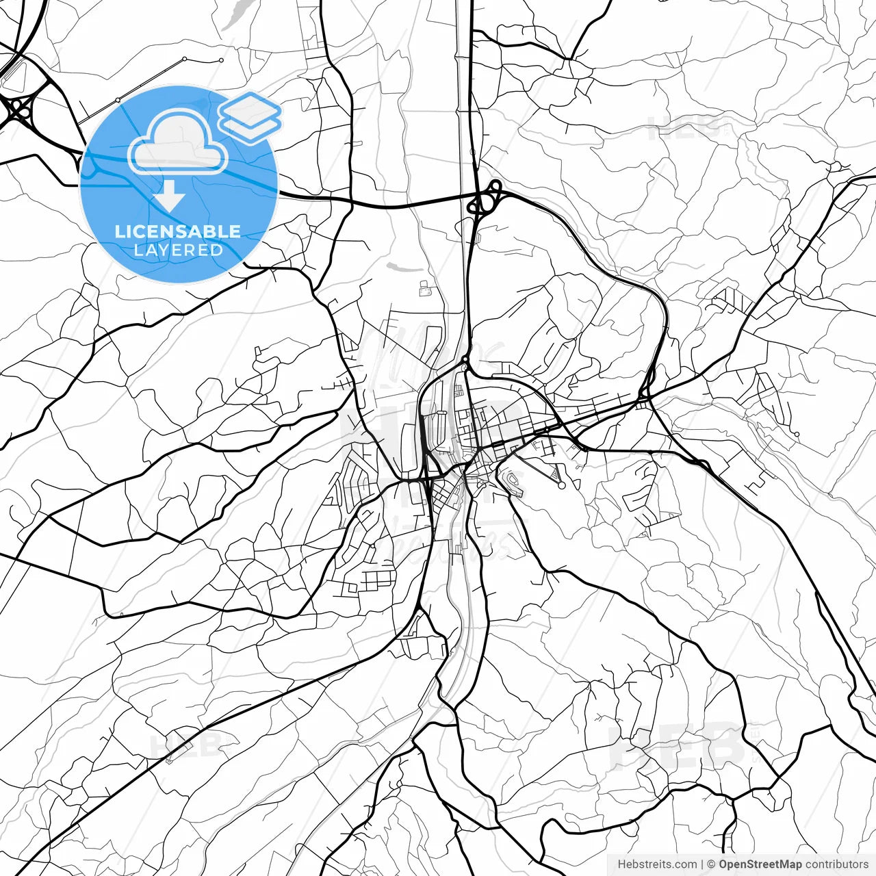 Layered Pdf Map Of Pombal, Leiria, Portugal – HEBSTREITS