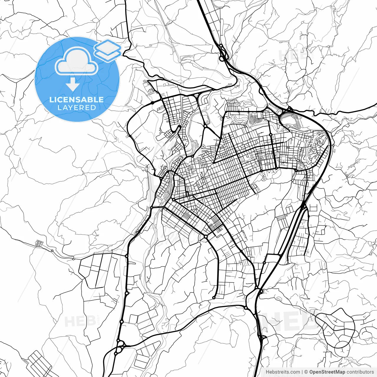 Layered Pdf Map Of Elda, 3600, Spain – HEBSTREITS