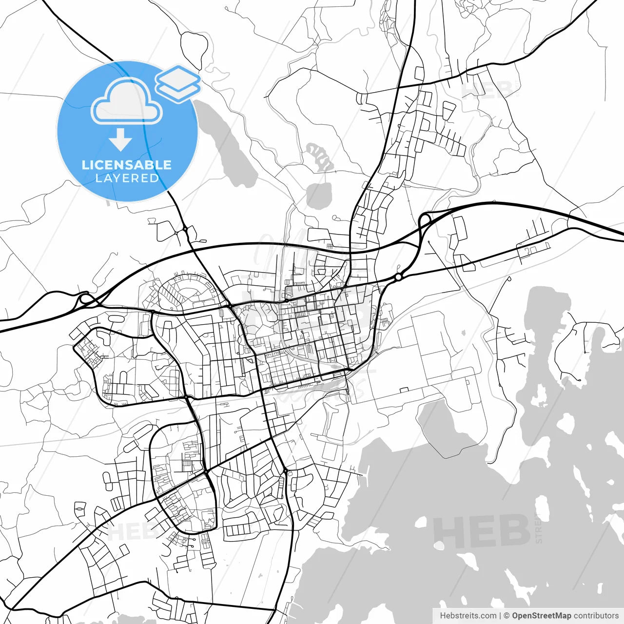 Layered Pdf Map Of Sandviken, Sweden – HEBSTREITS