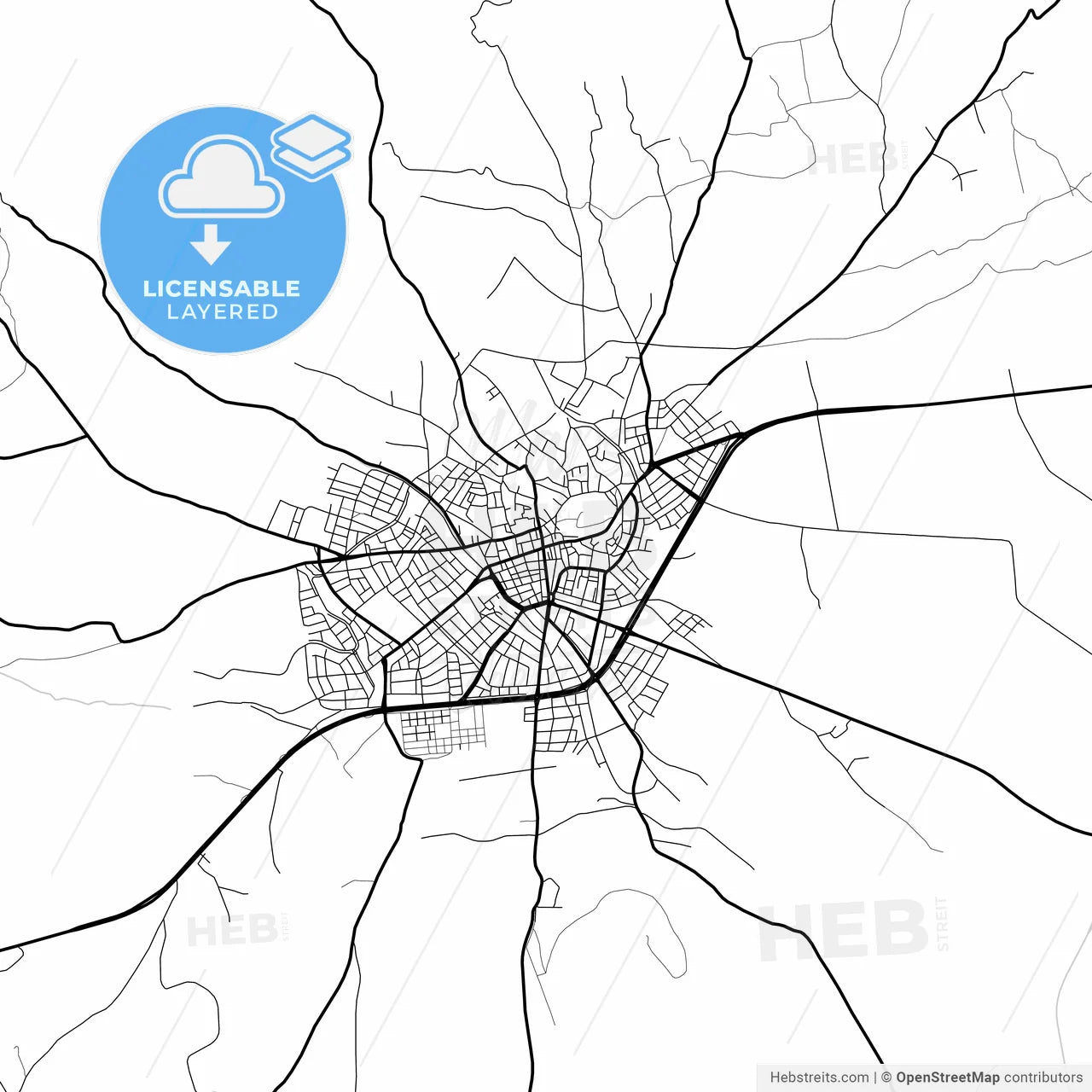 Layered Pdf Map Of Zile, Tokat, Turkey – HEBSTREITS