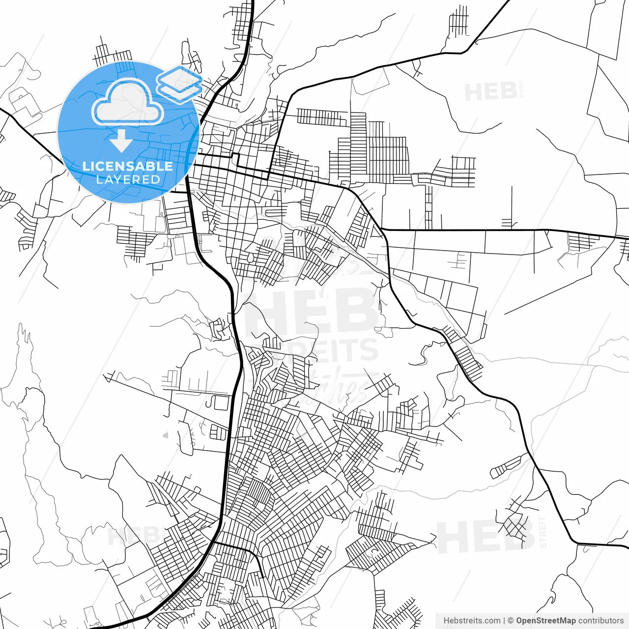 Layered Pdf Map Of Choloma, Cortés, Honduras – HEBSTREITS