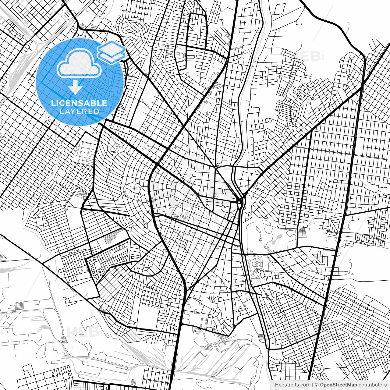 Layered Pdf Map Of Monclova, Coahuila, Mexico – HEBSTREITS