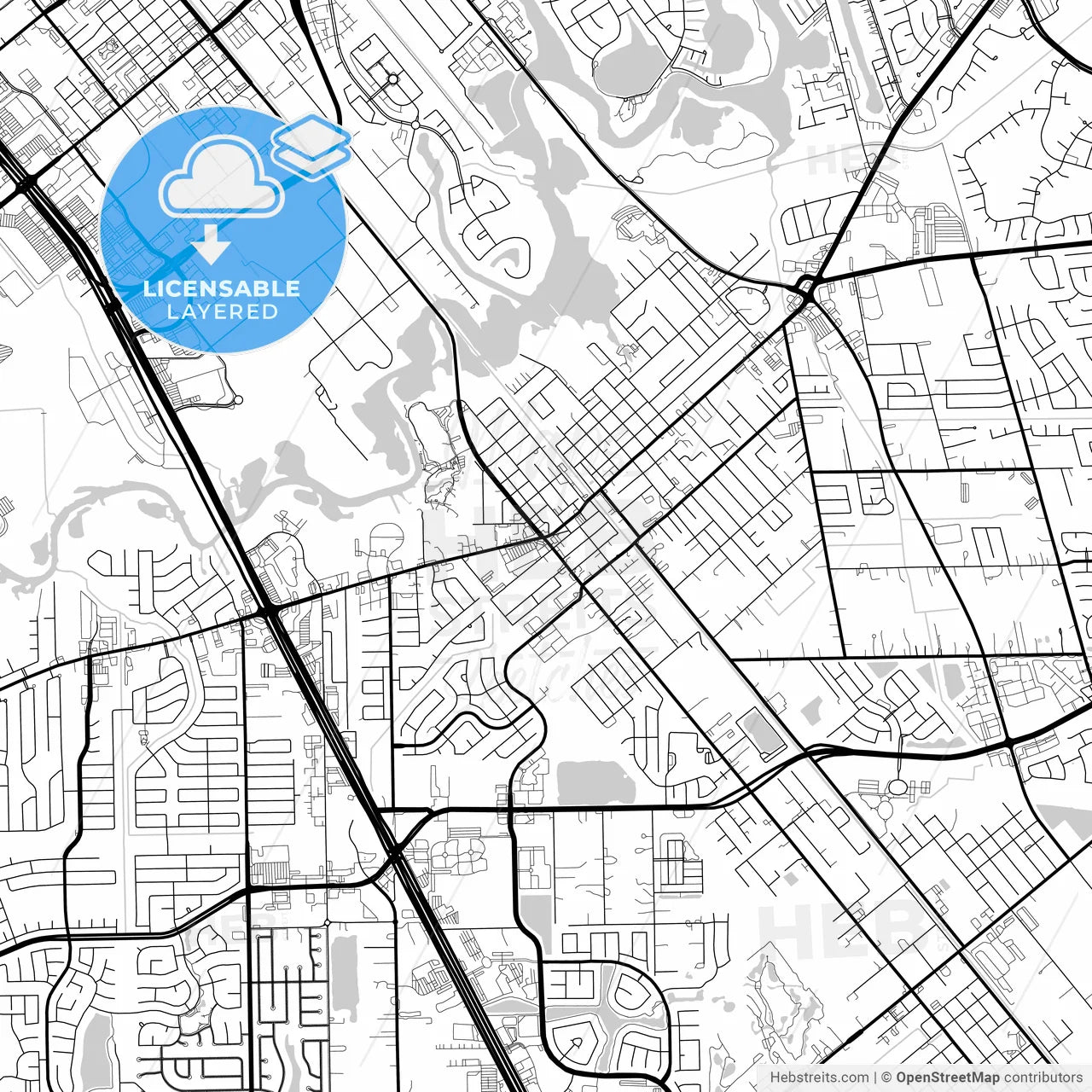 Layered Pdf Map Of League City, Texas, United States – HEBSTREITS
