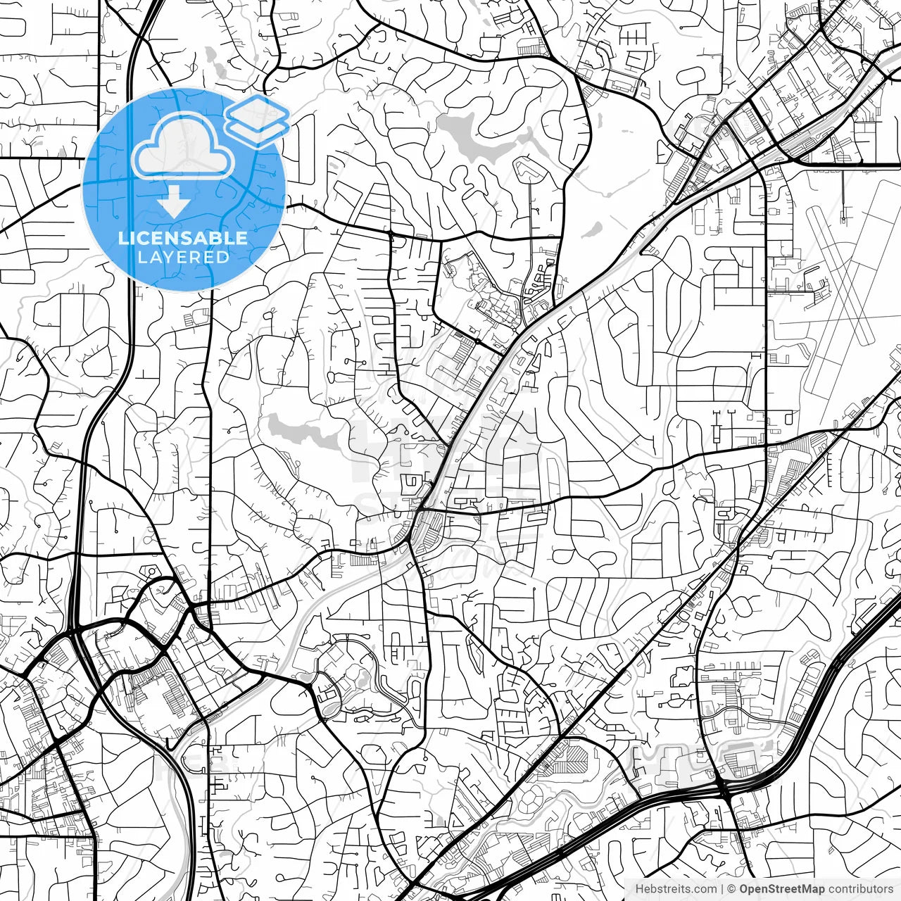 Layered Pdf Map Of Brookhaven, Georgia, United States – HEBSTREITS