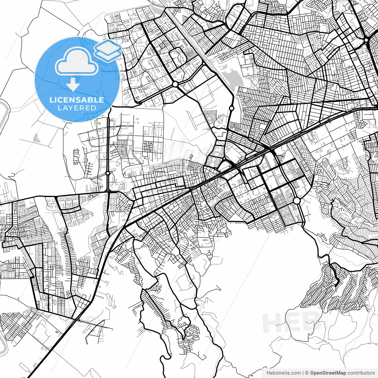 Layered Pdf Map Of Soacha, Colombia – HEBSTREITS