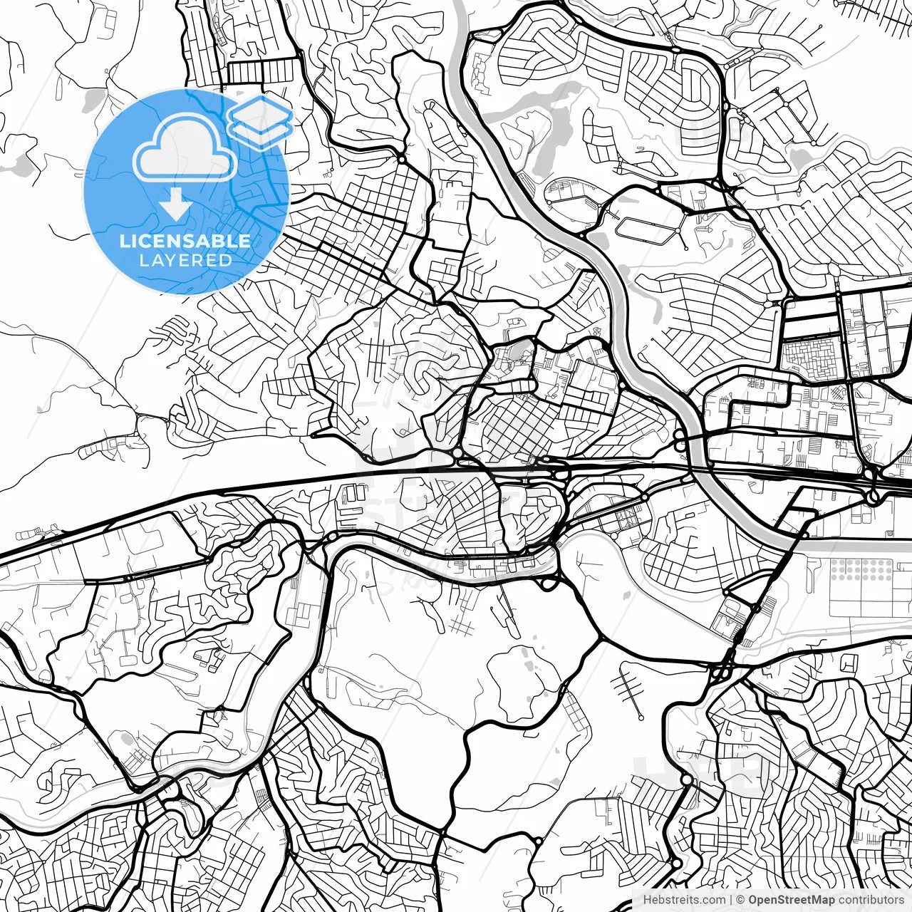 Layered Pdf Map Of Barueri, Brazil – HEBSTREITS