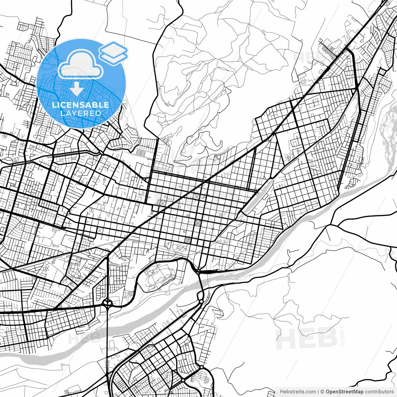 Layered Pdf Map Of Temuco, Chile – HEBSTREITS