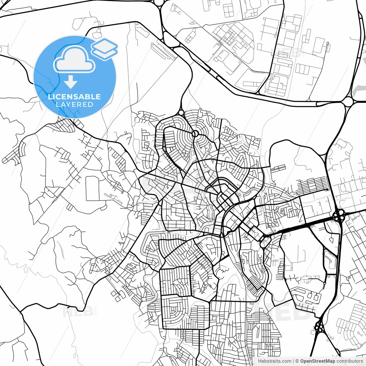 Layered Pdf Map Of Camacari, Brazil – HEBSTREITS