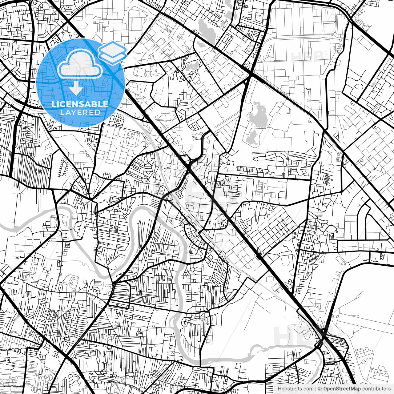 Layered Pdf Map Of Pimpri-Chinchwad, Maharashtra, India – HEBSTREITS