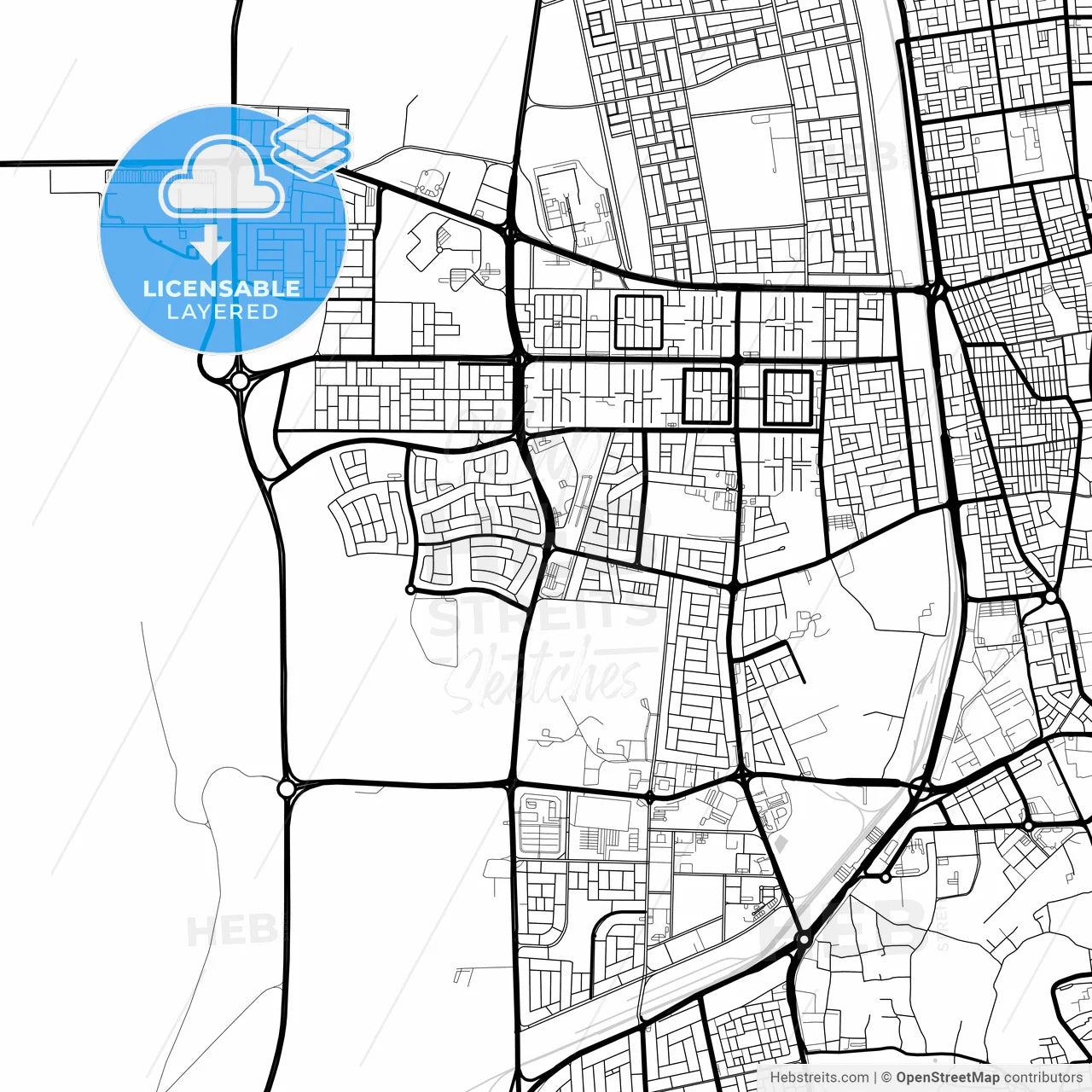 Layered Pdf Map Of Al-Mubarraz, Saudi Arabia – HEBSTREITS