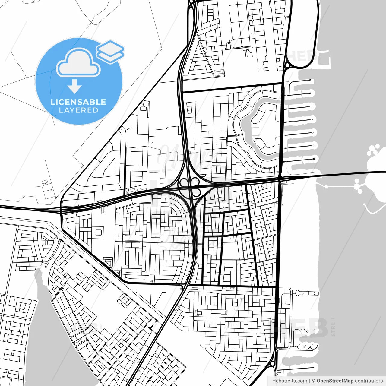 Layered Pdf Map Of Khobar, Saudi Arabia – HEBSTREITS