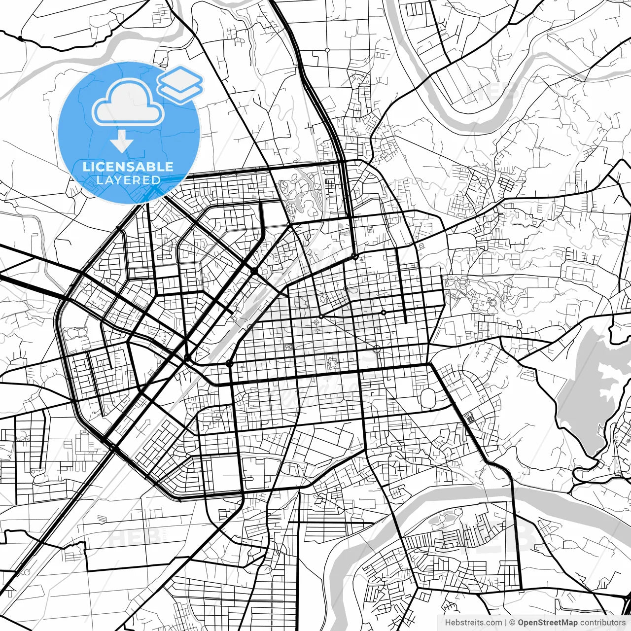 Layered Pdf Map Of Chiayi, Taiwan – HEBSTREITS