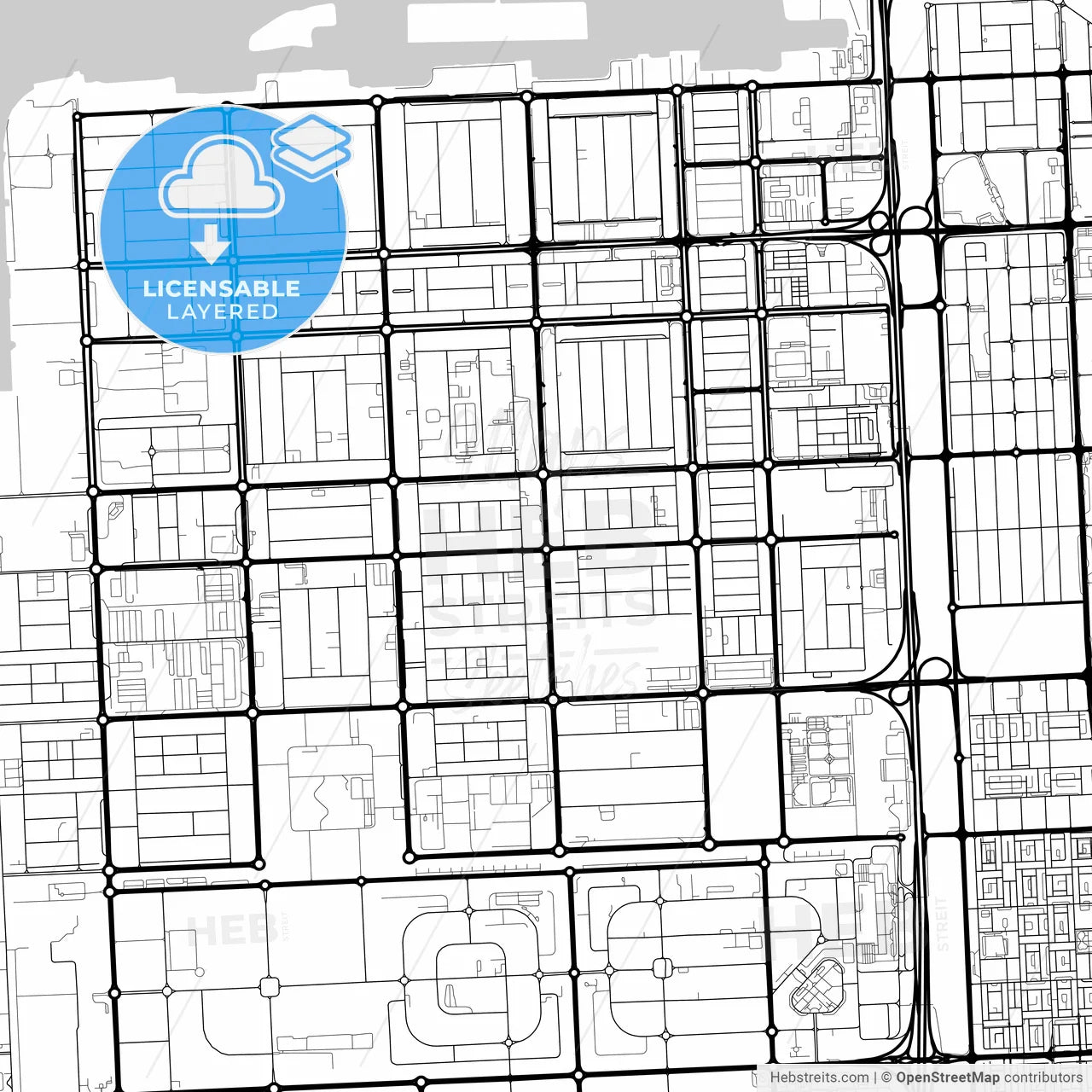 Layered Pdf Map Of Musaffah City , United Arab Emirates – HEBSTREITS