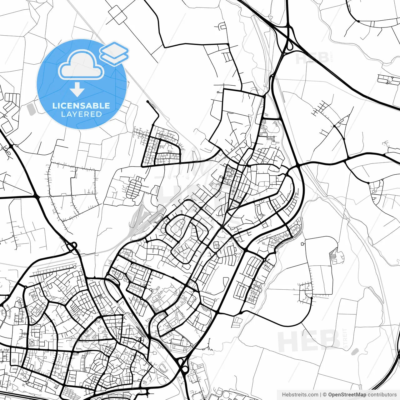 Layered Pdf Map Of Lod, Center, Israel – HEBSTREITS
