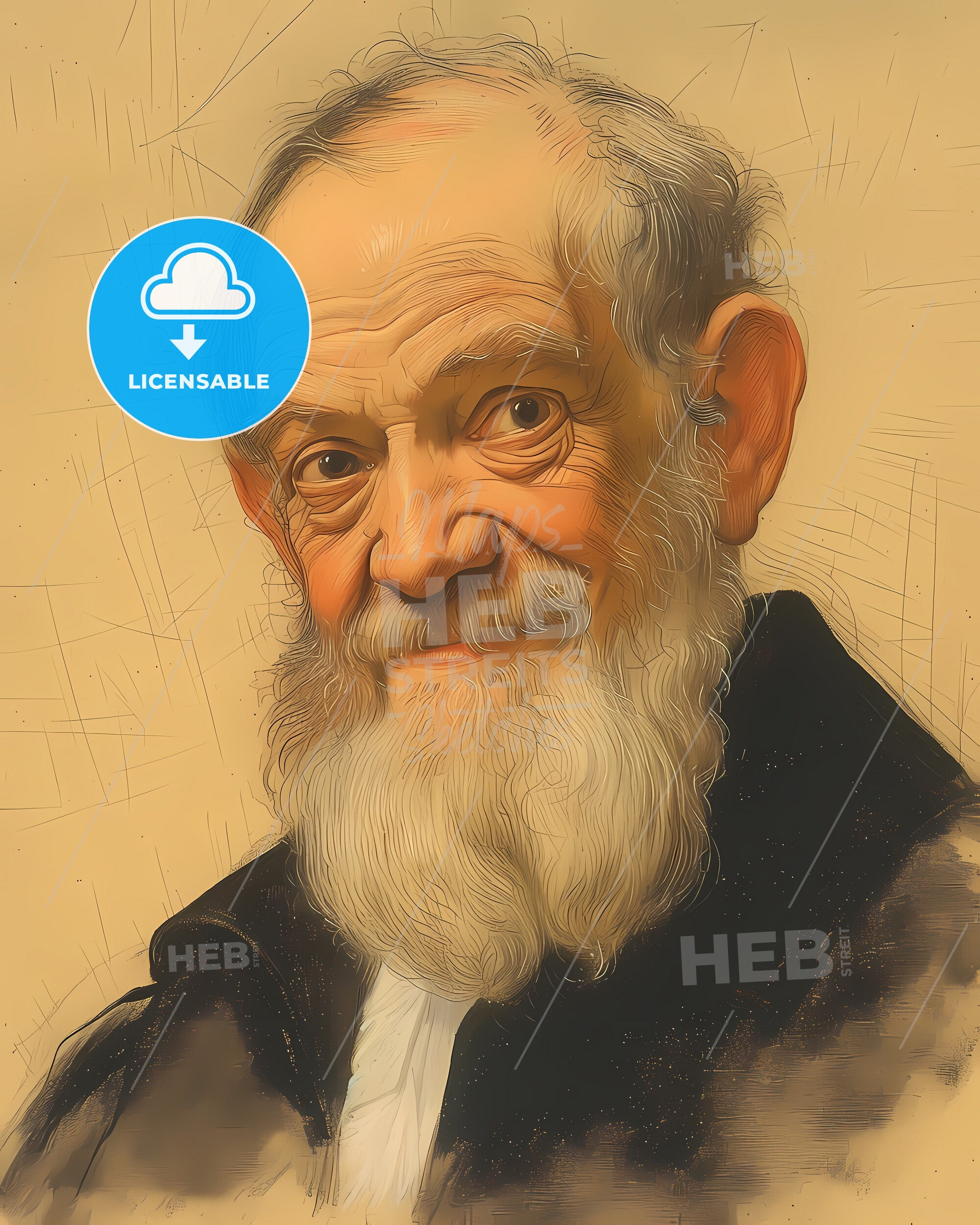 Galileo, Galilei, 1564 - 1642, a man with a beard - HEBSTREITS Stock Image