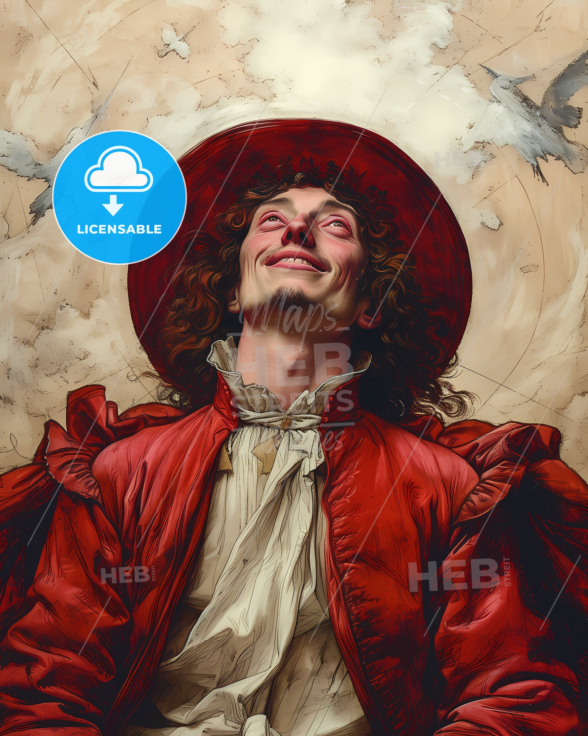 Hieronymus, Bosch, c. 1450 - 1516, a man in a red hat and coat ...