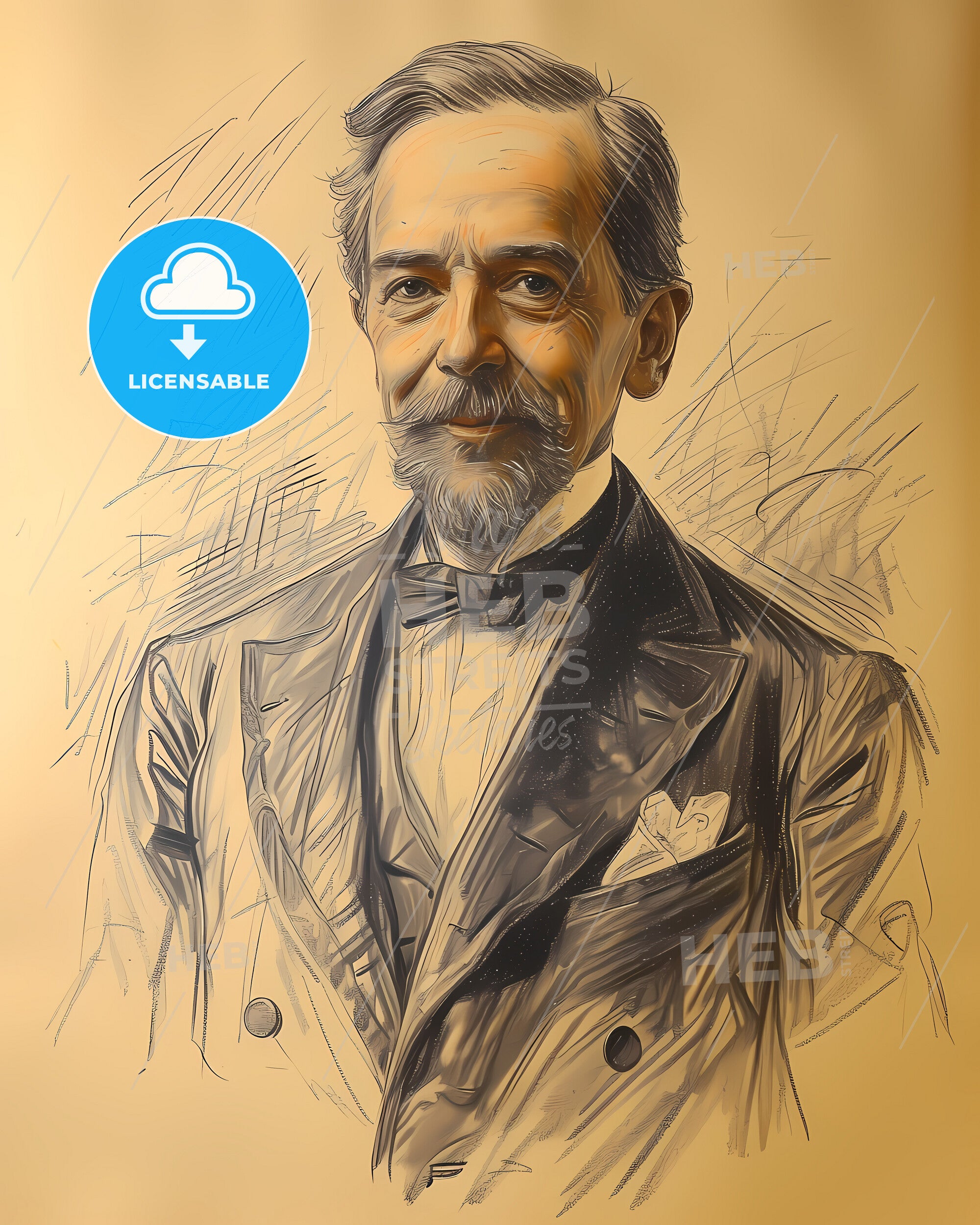 Louis, Pasteur, 1822 - 1895, A Drawing Of A Man – HEBSTREITS