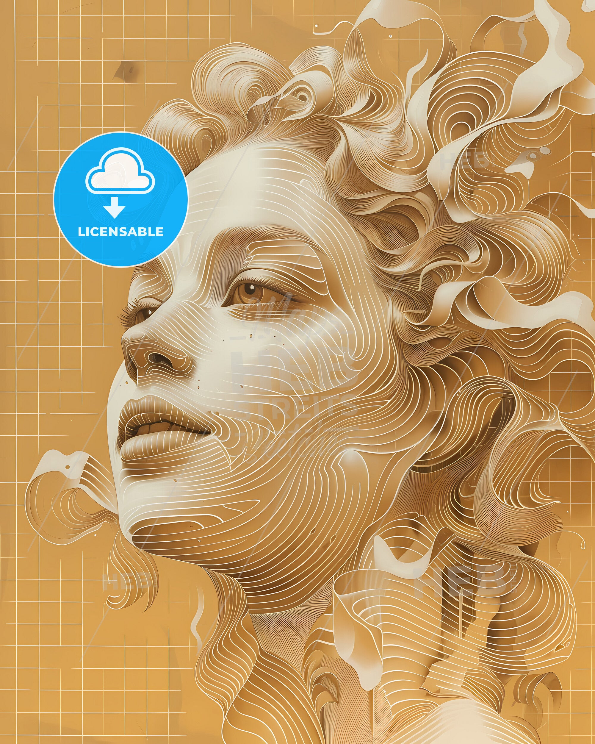 Athena, Minerva, Goddess of Wisdom, a woman_s face with curly hair ...