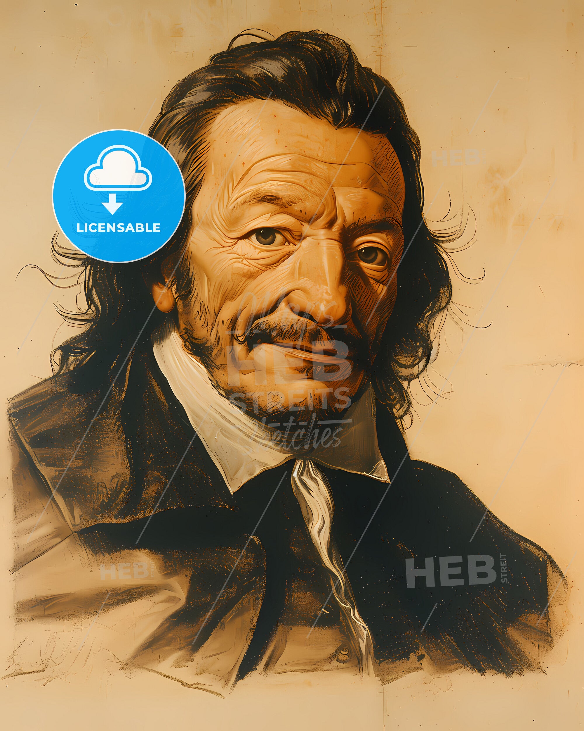 John, Locke, 1632 - 1704, A Man With Long Hair And A Mustache – HEBSTREITS