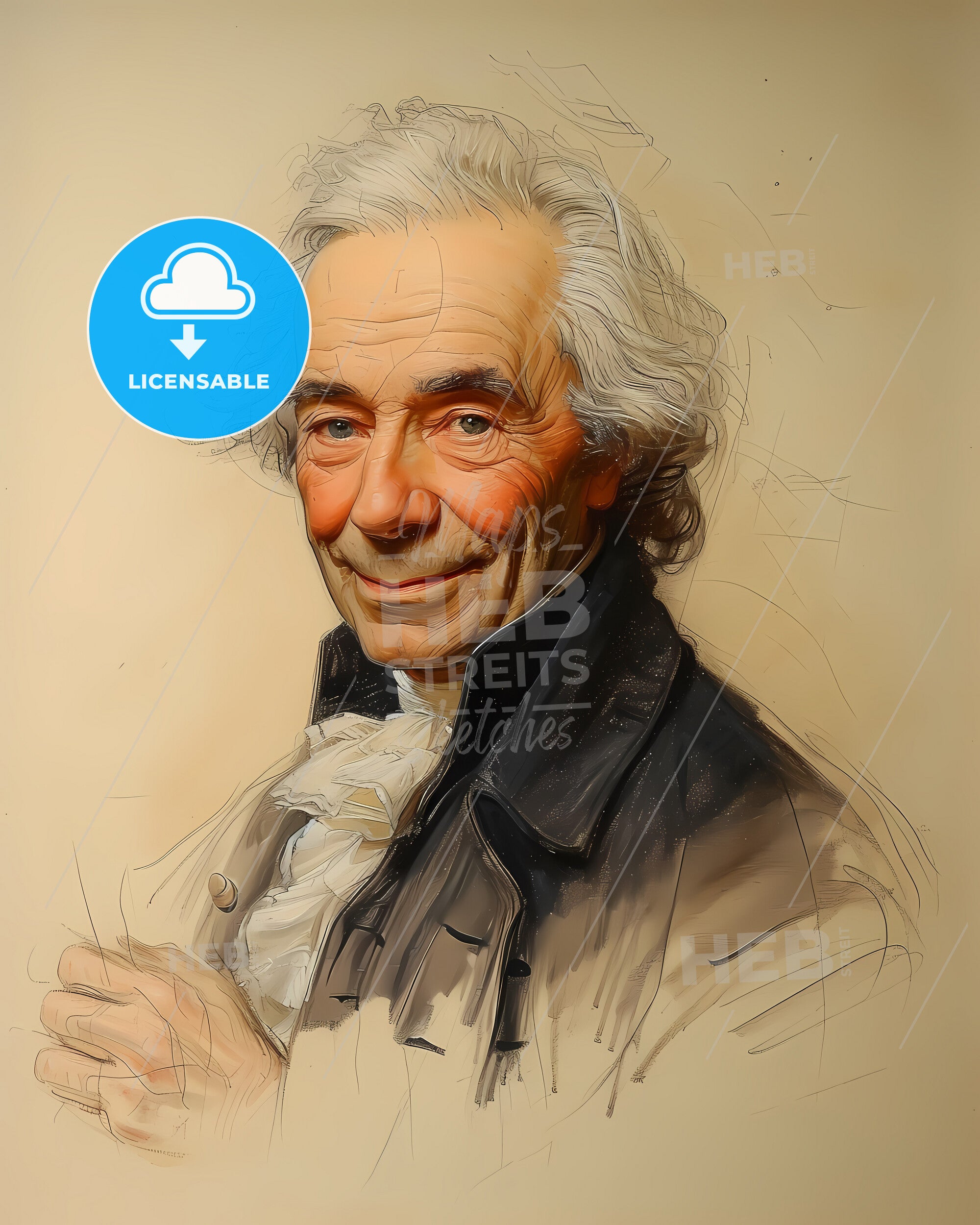 Samuel, Adams, 1722 - 1803, a man with white hair - HEBSTREITS Stock Image