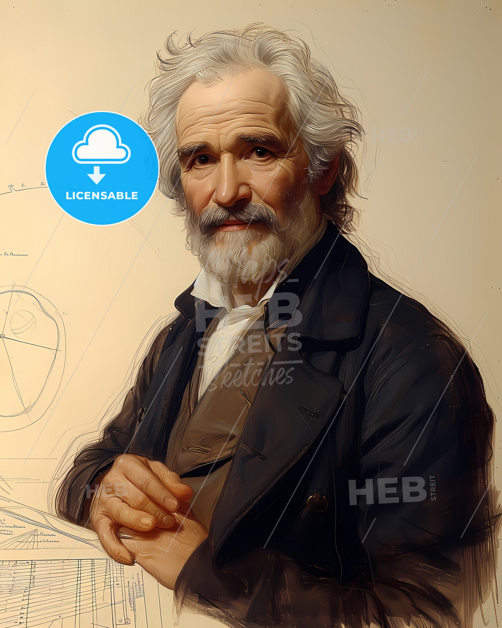Euler, 1707 - 1783, A Man With White Hair And Beard – HEBSTREITS