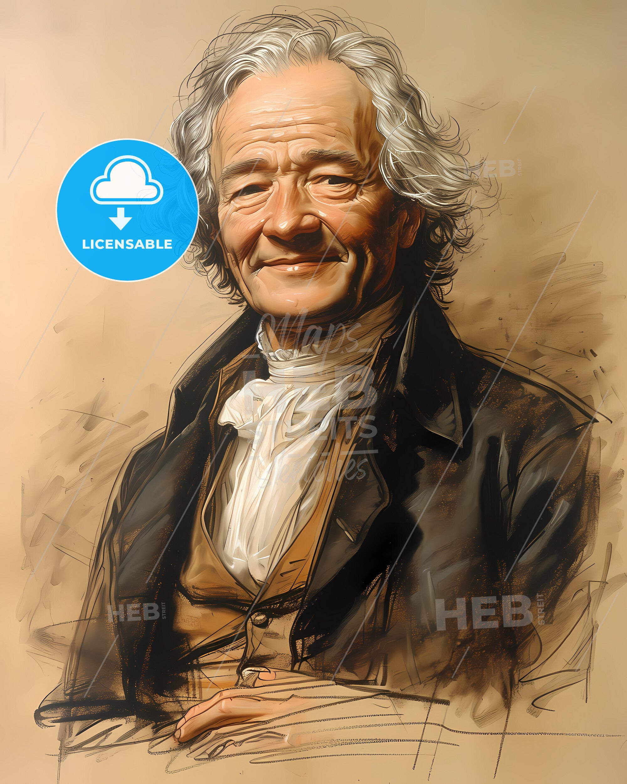 Jean-Jacques, Rousseau, 1712 - 1778, A Man With White Hair And A Black ...