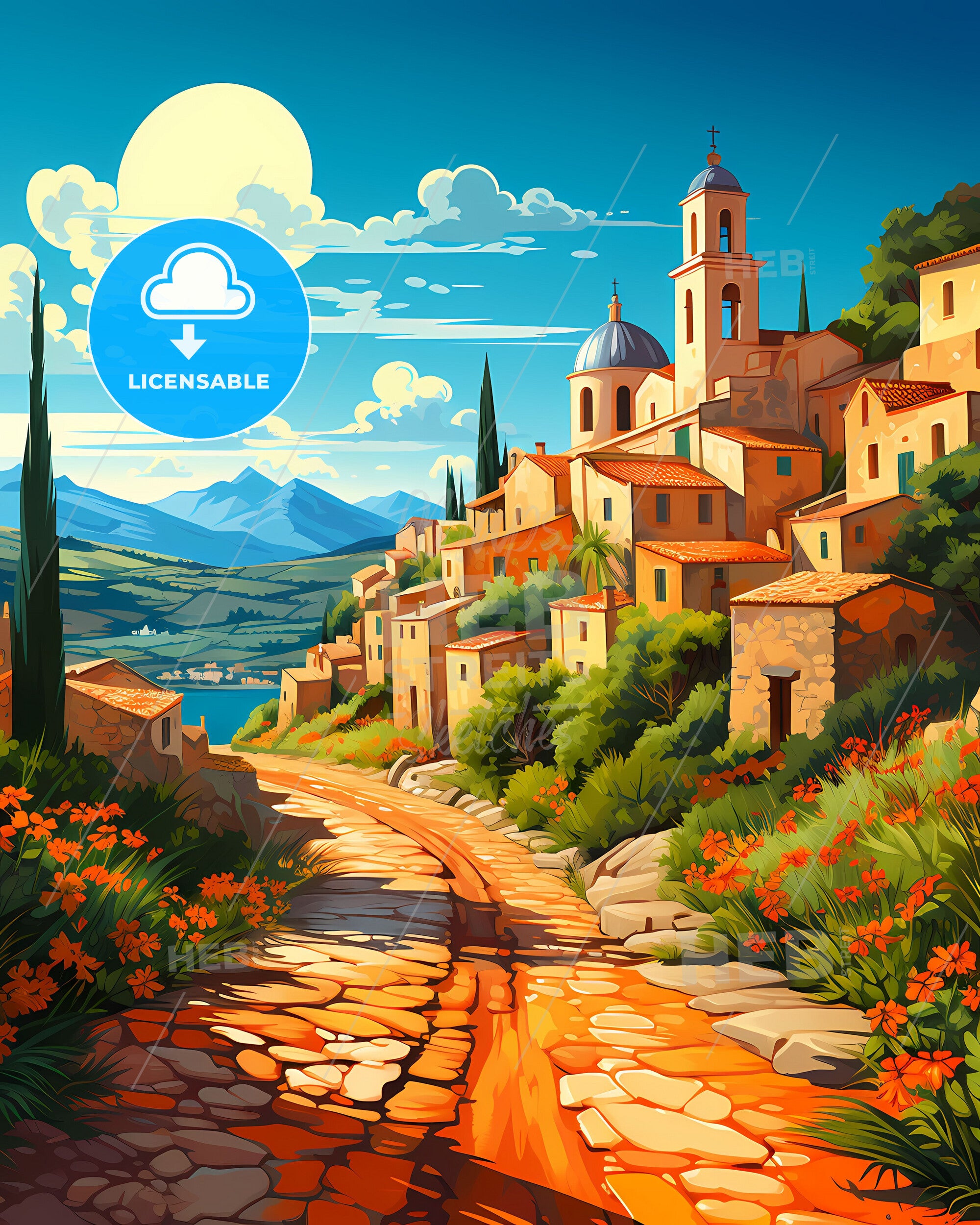 Vittoria, Italy, a road leading to a village - HEBSTREITS Stock Image