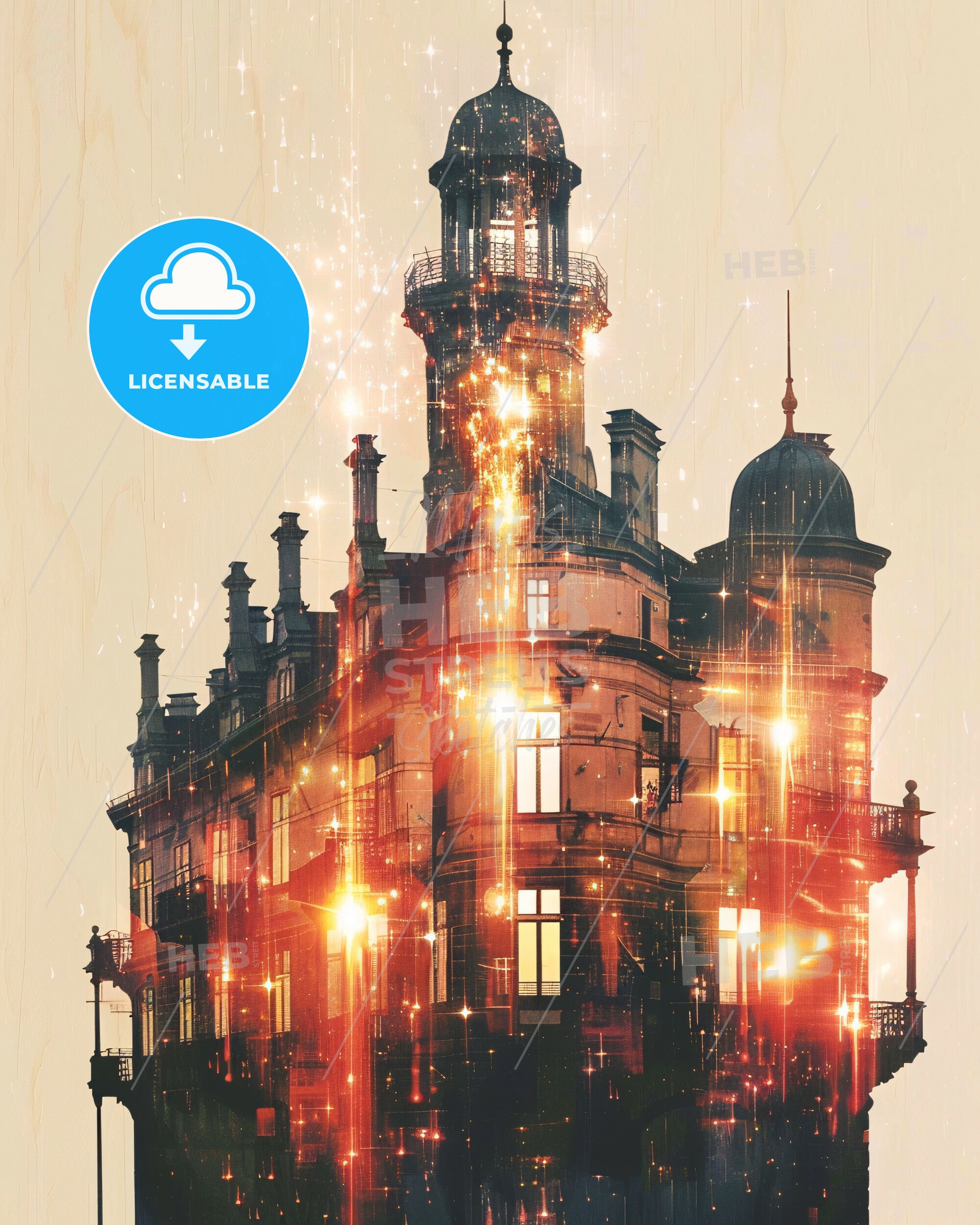 Fehmarn Skyline Double Exposure Composite Art - A Building With Lights ...