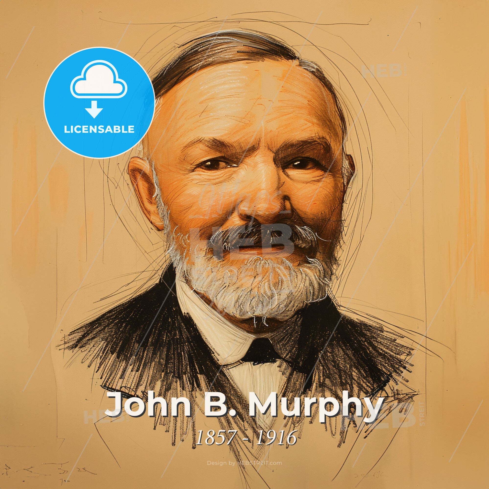 John B. Murphy, 1857 - 1916, American Surgeon - A Drawing Of A Man ...