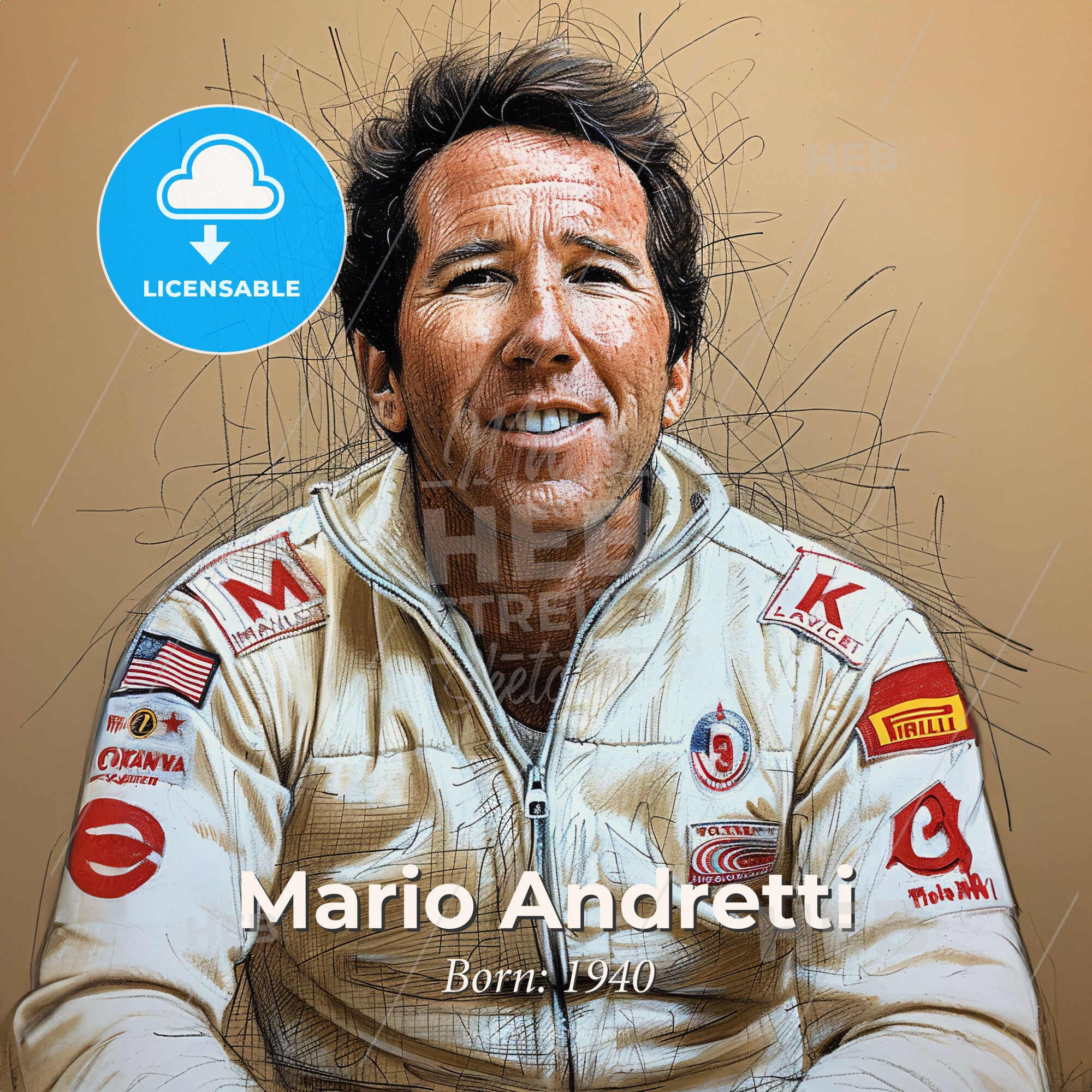 Mario Andretti, Born: 1940, American Racing Driver - A Man In A White ...